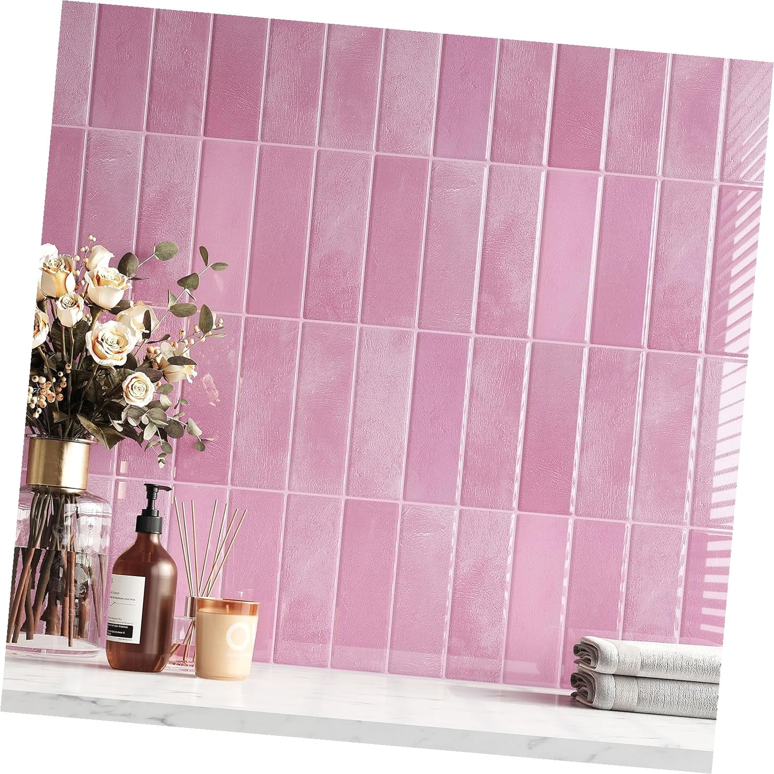 Hidove and Stick for Kitchen 10 12''x12'' Subway Tile Stick Vinyl Back ...