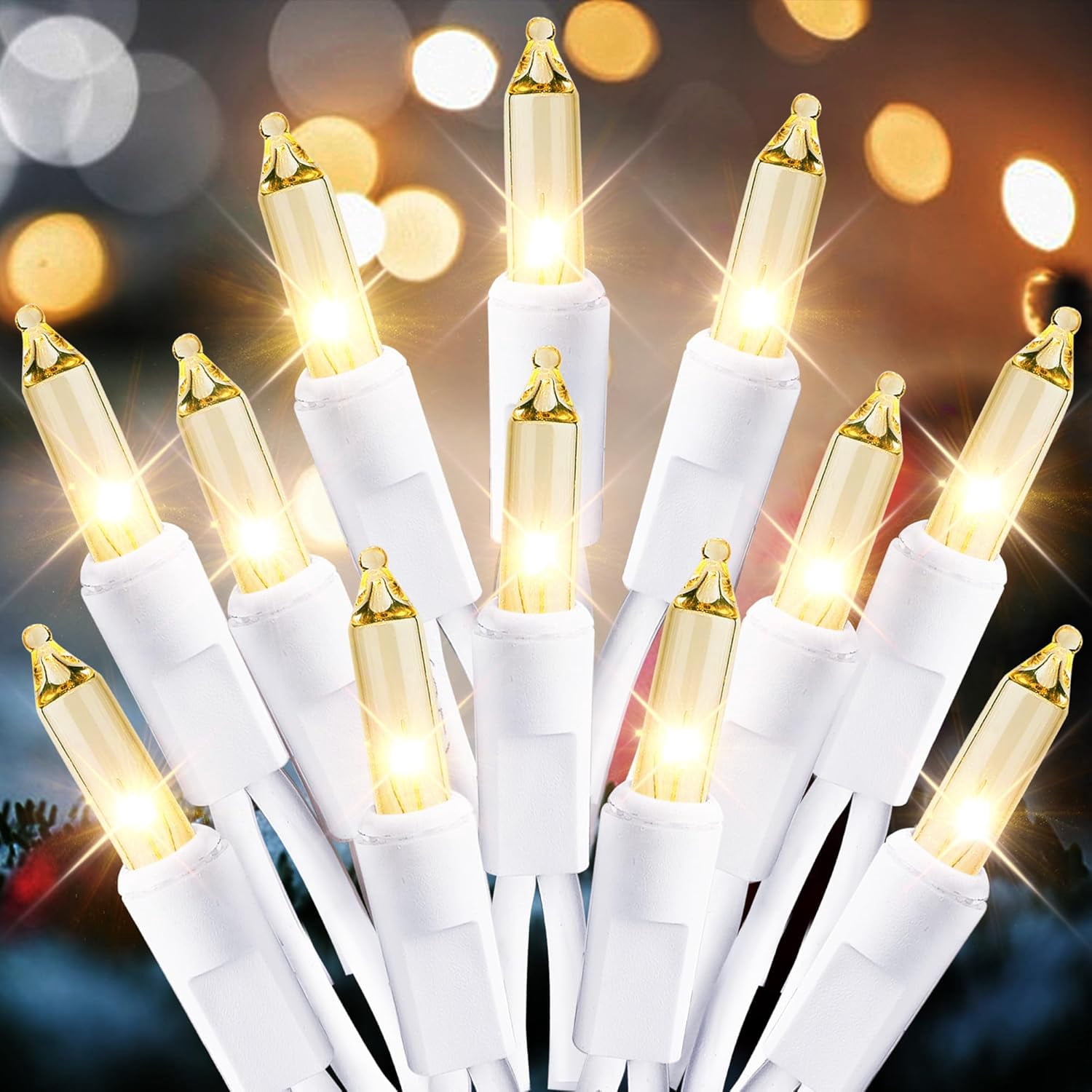 Hidove ias Lights Clear White 150 Count Incandescent Light UL Certied ...