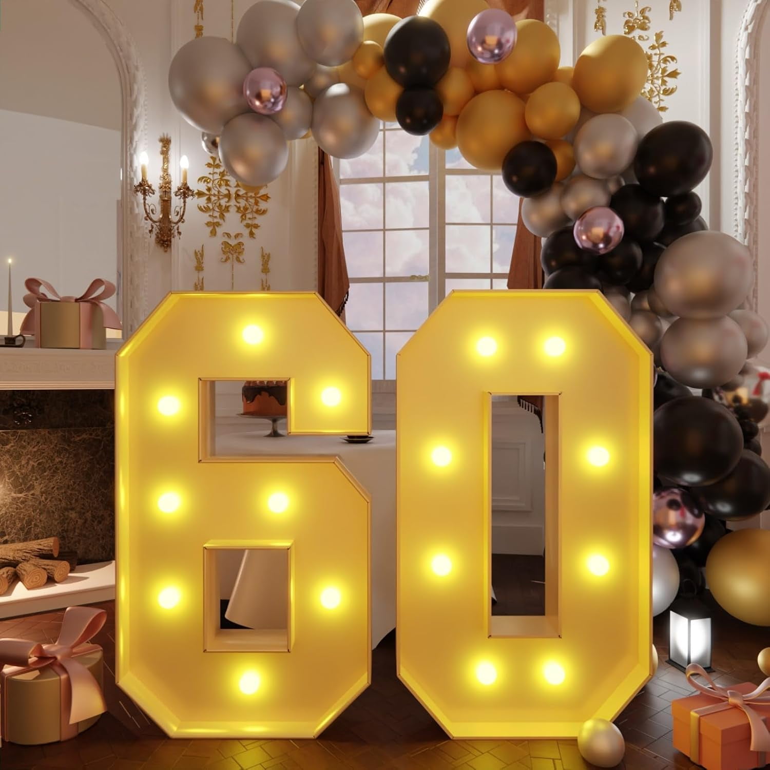 Hidove imv 3FT Marquee Light Up Numbers, Marquee Numbers 60th Birthday ...
