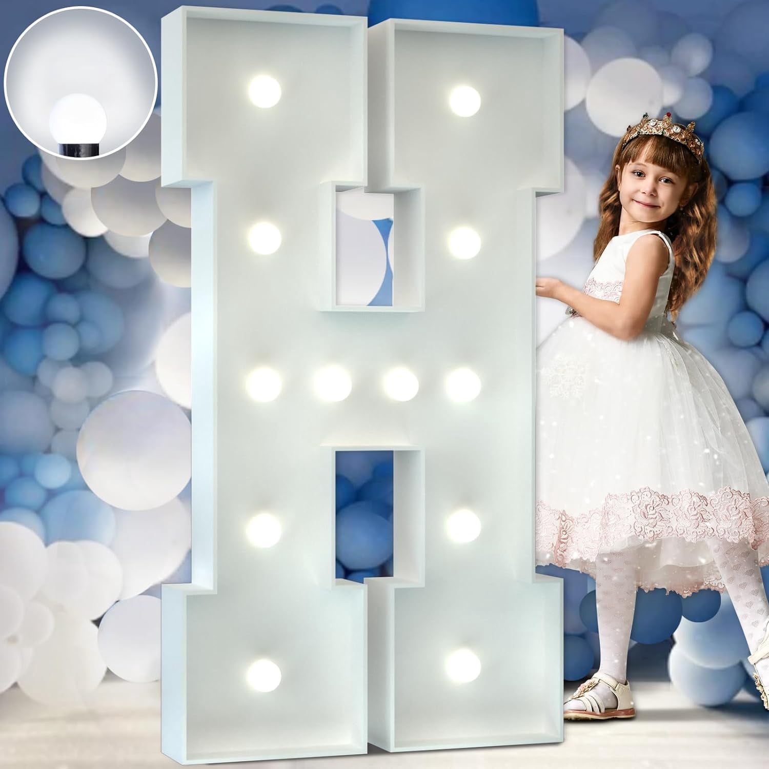 Hidove imv 4FT Light Up Letters H, Big Light Up Letters for Party Decor ...
