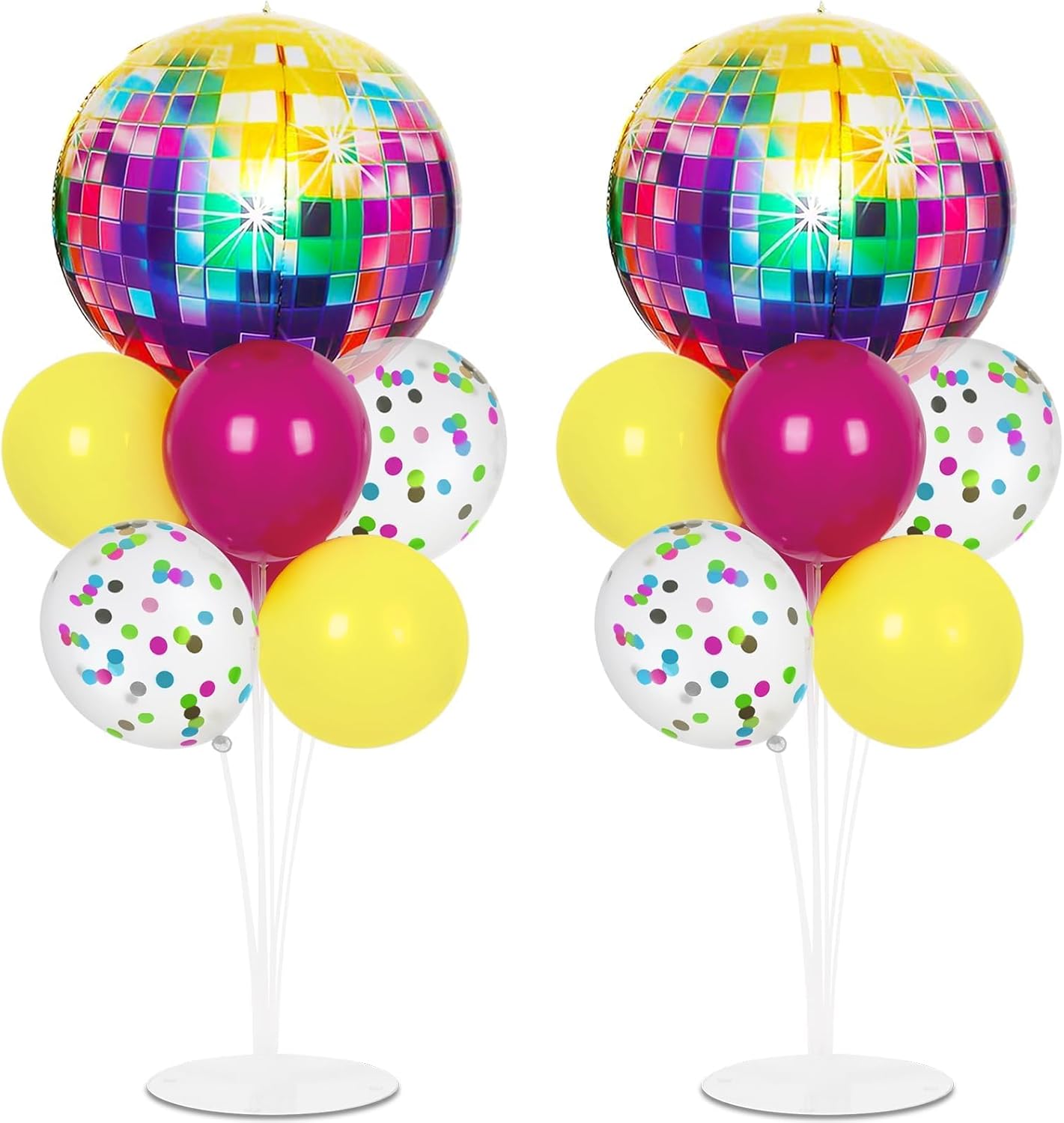 Hidove m Disco Party Balloons Stand Kit 2 Sets with 2 Colorful 4D ...