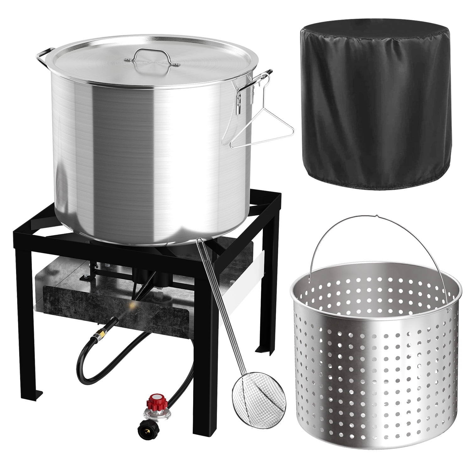 Hidpriva 100QT Aluminum Crawfish Boiler Kit w/ 110,000BTU Propane ...