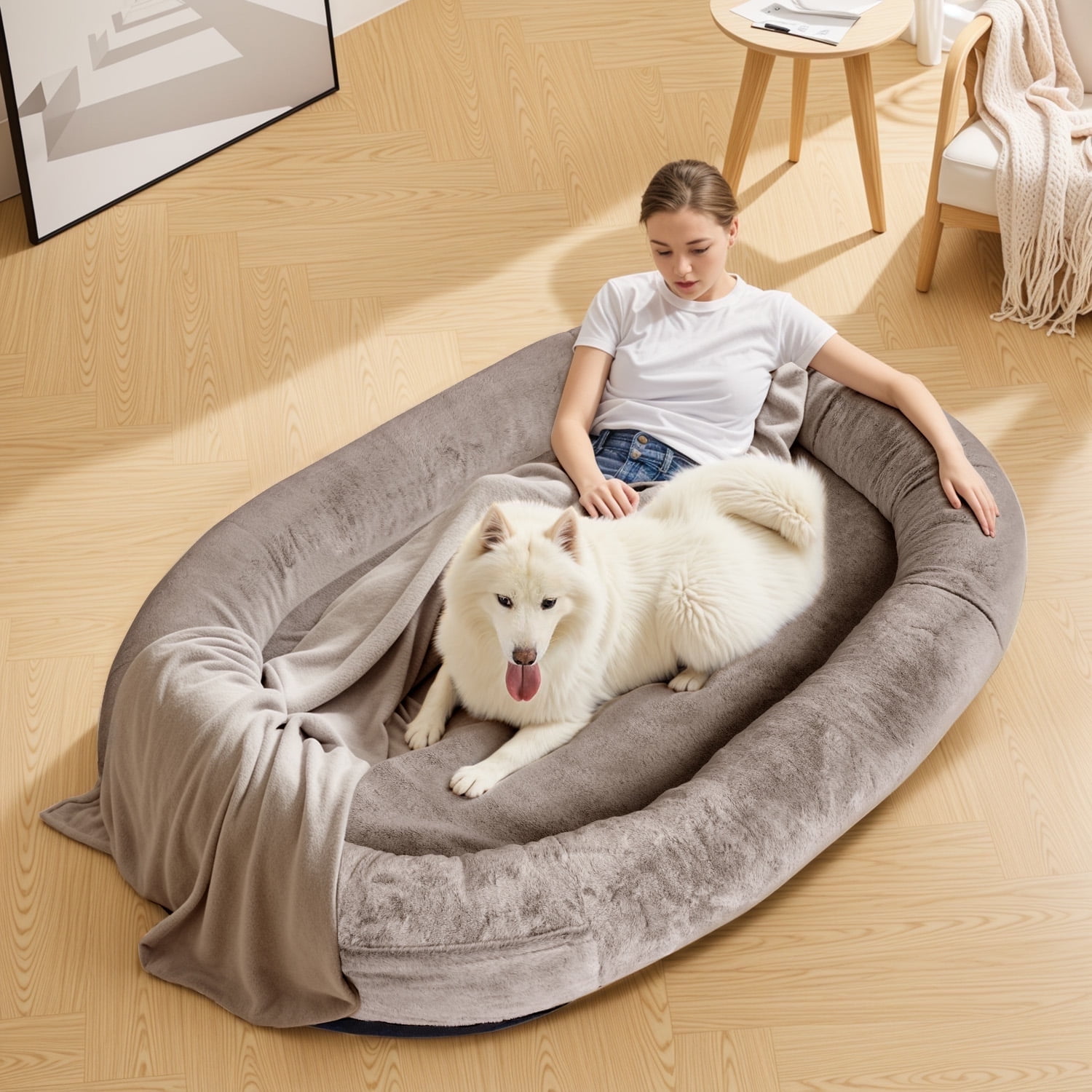 Hidpriva Human Dog Bed for Adults, 71" Extra Large Human-Sized Dog Bed ...