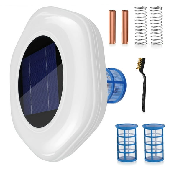 Hidpriva Solar Pool Cleaner, Floating Solar Pool Ionizer with 2 Copper ...