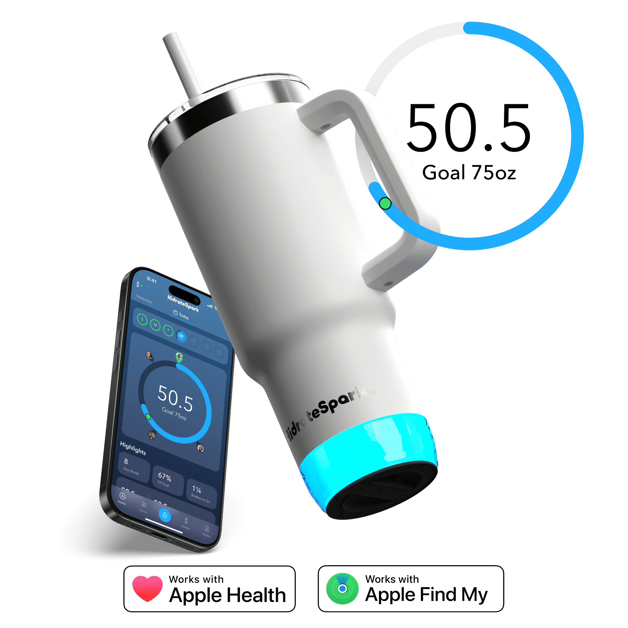 HidrateSpark PRO 2 30 oz Smart Hydration Tracking Tumbler - White ...
