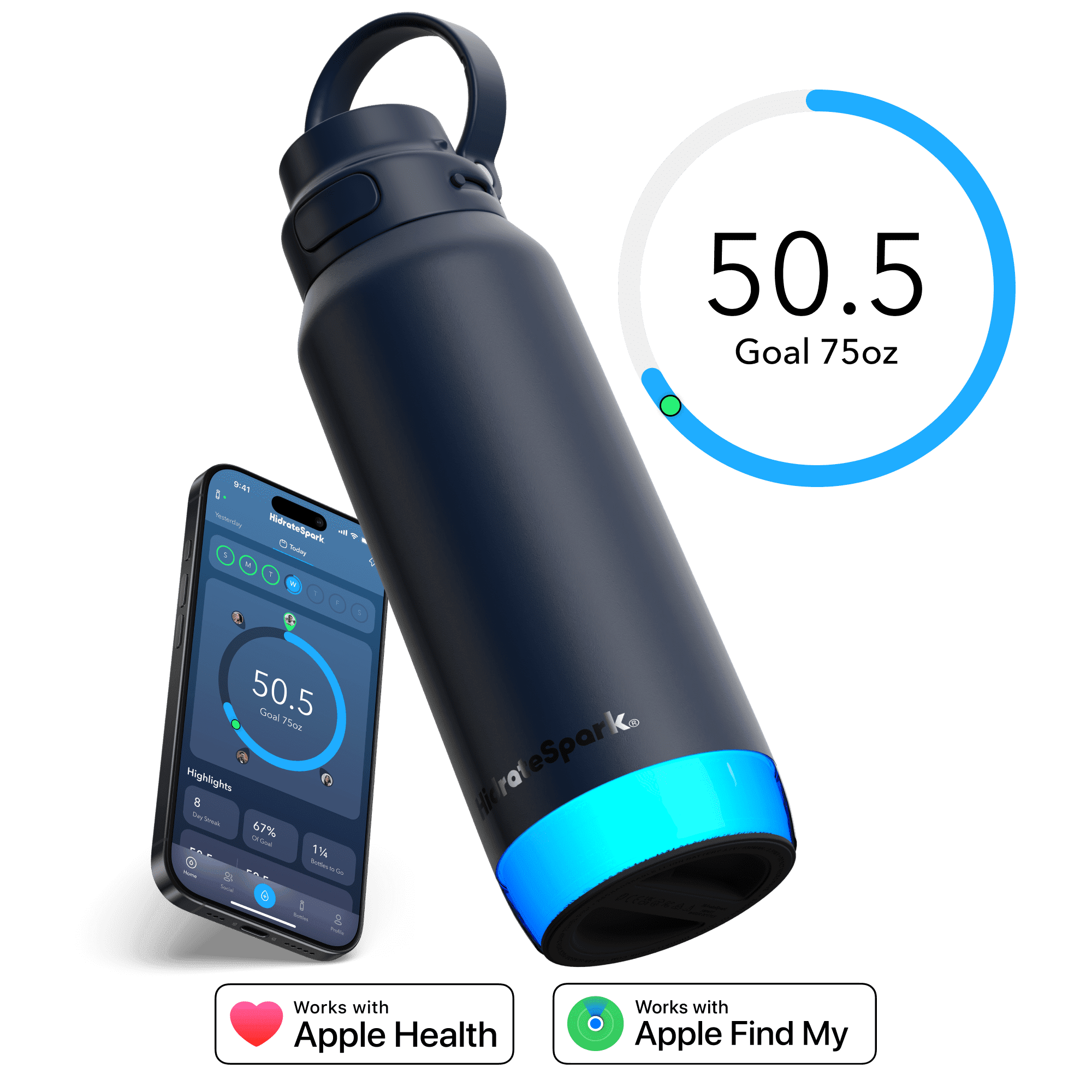 HidrateSpark PRO 2 32 oz Smart Hydration Tracking Water Bottle - Chug ...