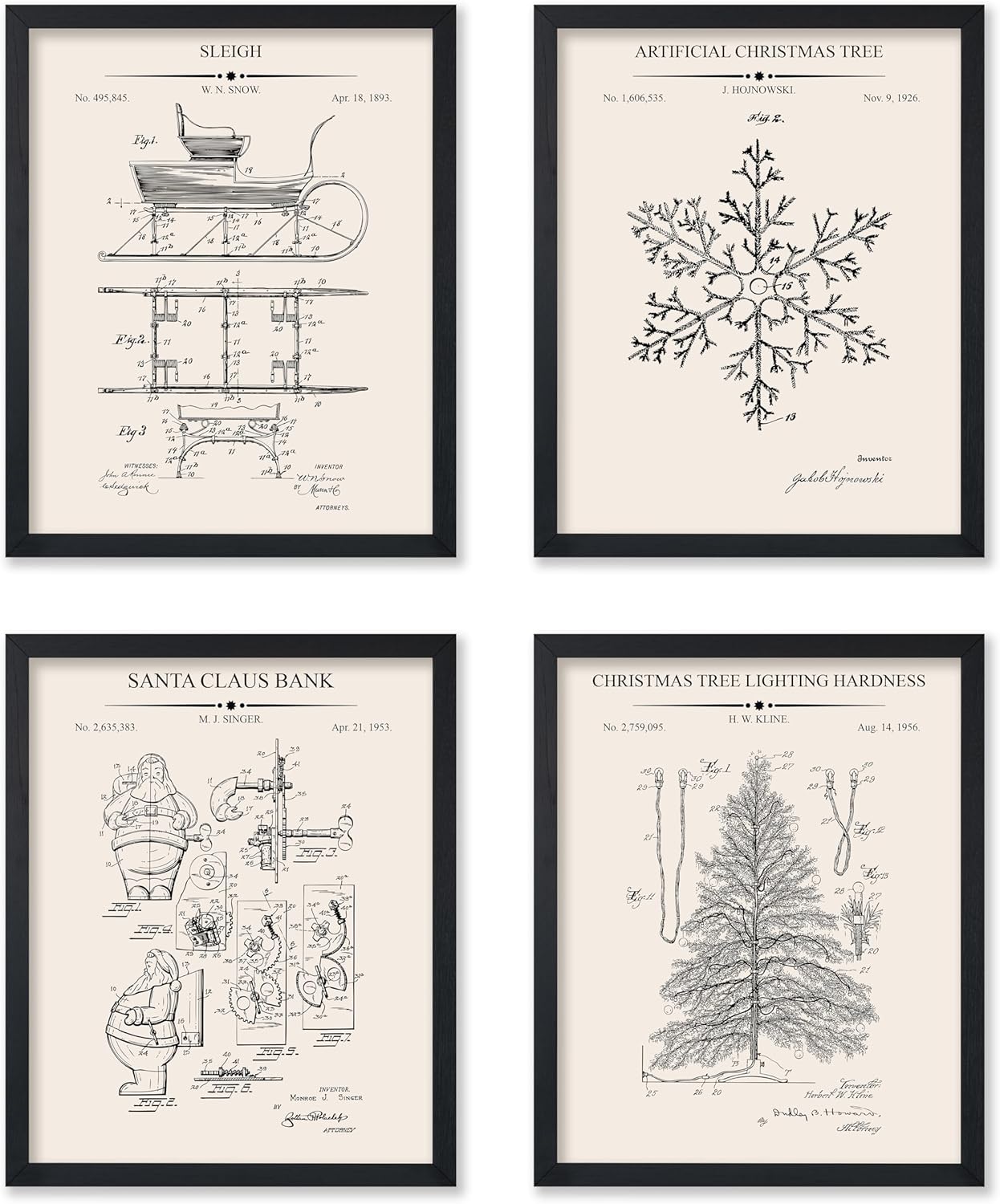 Hieng 3Piece Bridge Blueprint Poster Bridge Construction Patent Print ...