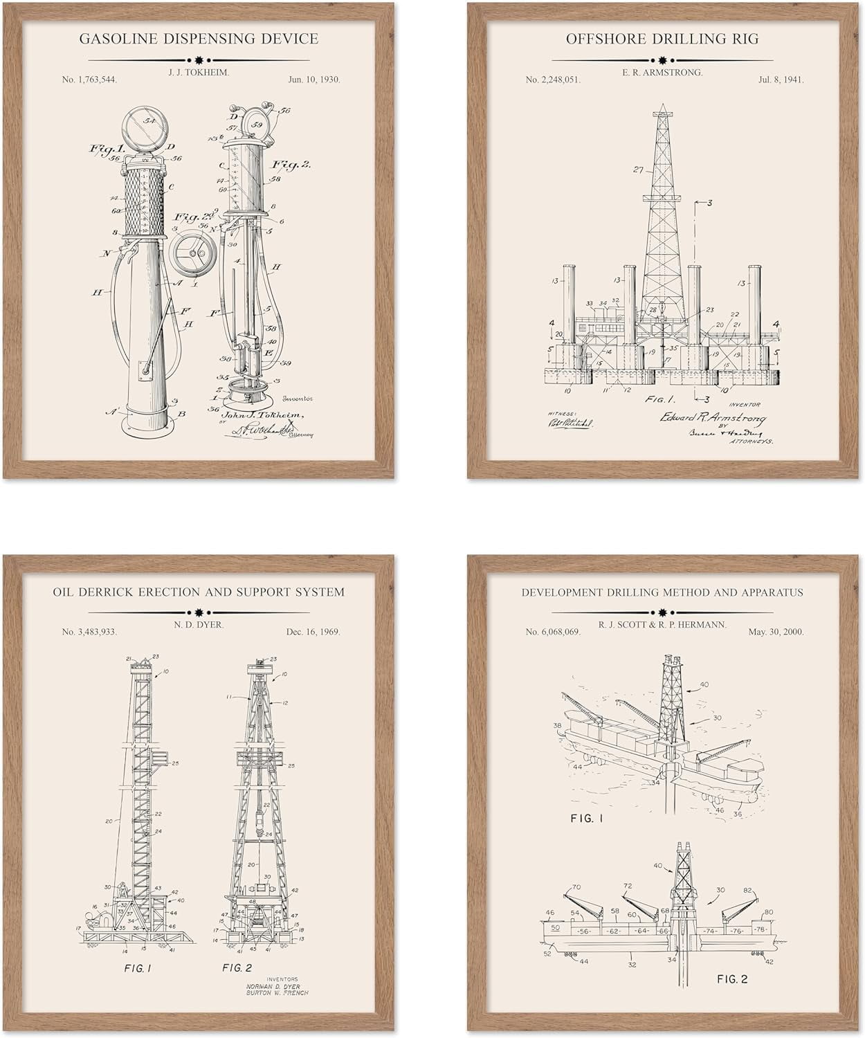 Hieng 3Piece Bridge Blueprint Poster Bridge Construction Patent Print ...