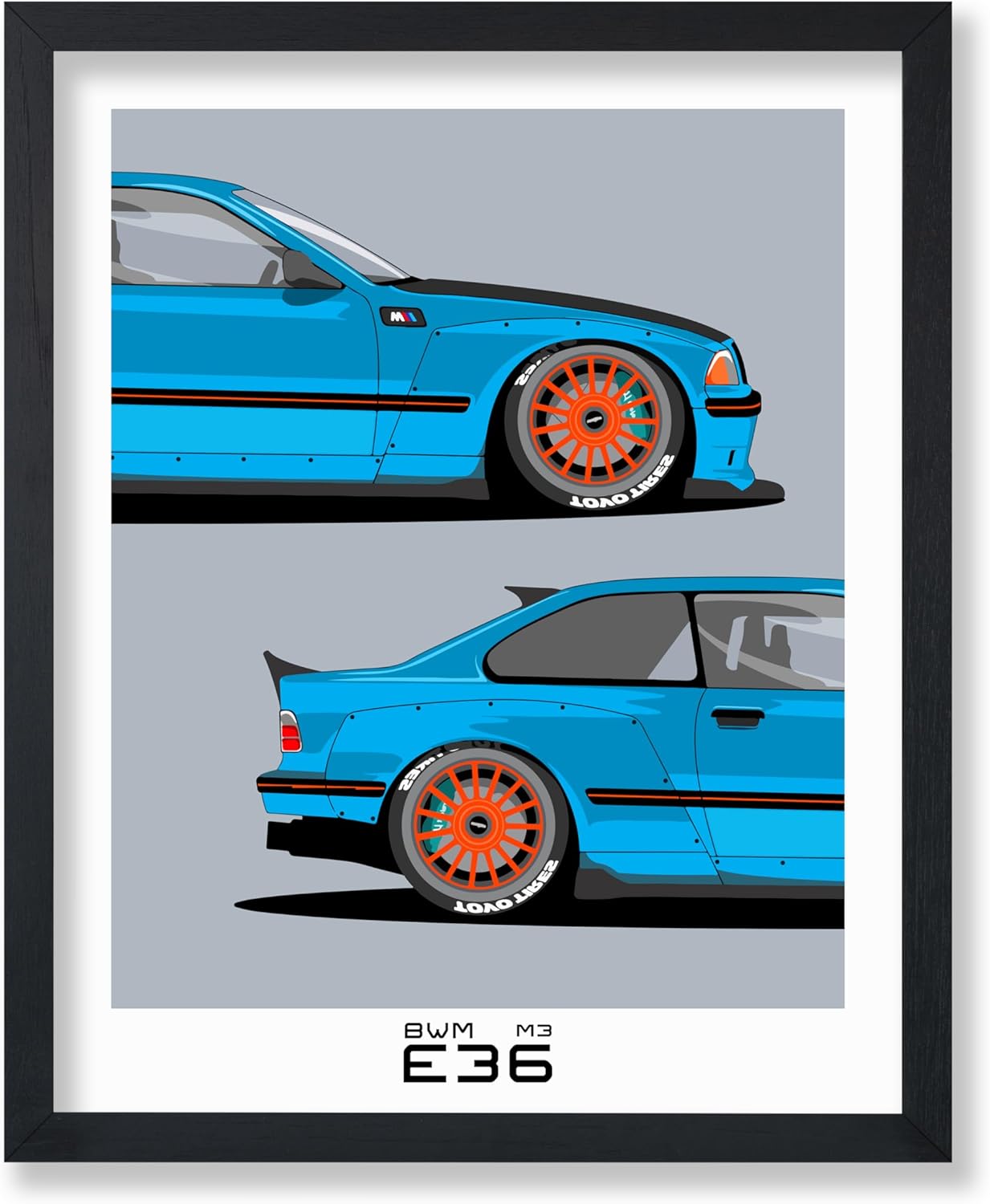 Hieng 3Piece Car Poster Retro Automobile Print Car Enthusiast Art Chic ...