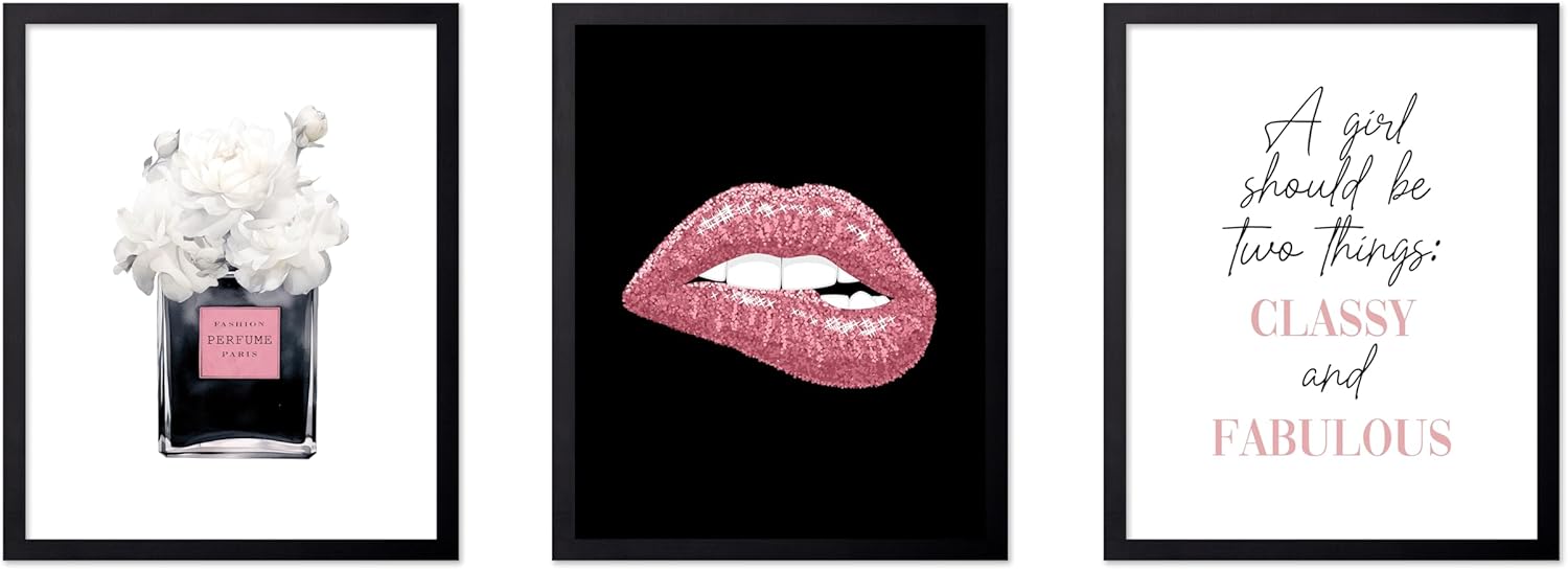 Hieng 3Piece Fashion Poster Classy & Fabulous Print Perfume Art Trendy ...