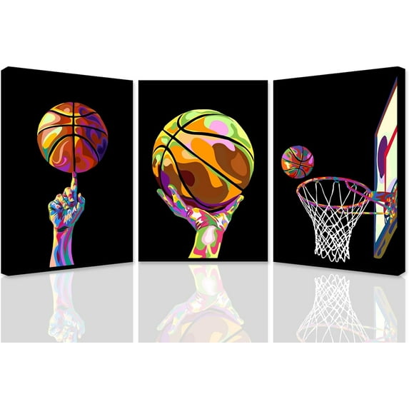 Hieng 3Piece Sports Poster Soccer Print Silhouette & Athlete Art Soccer ...