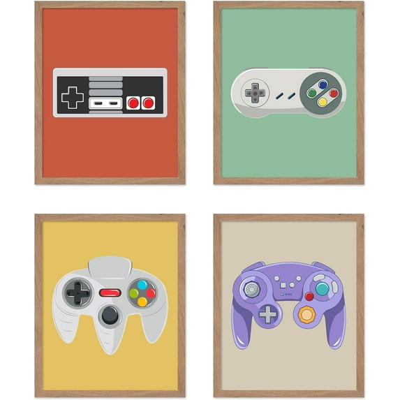 Hieng 3Piece Video Game Print Controller Poster Geeky Art Gaming Zone ...