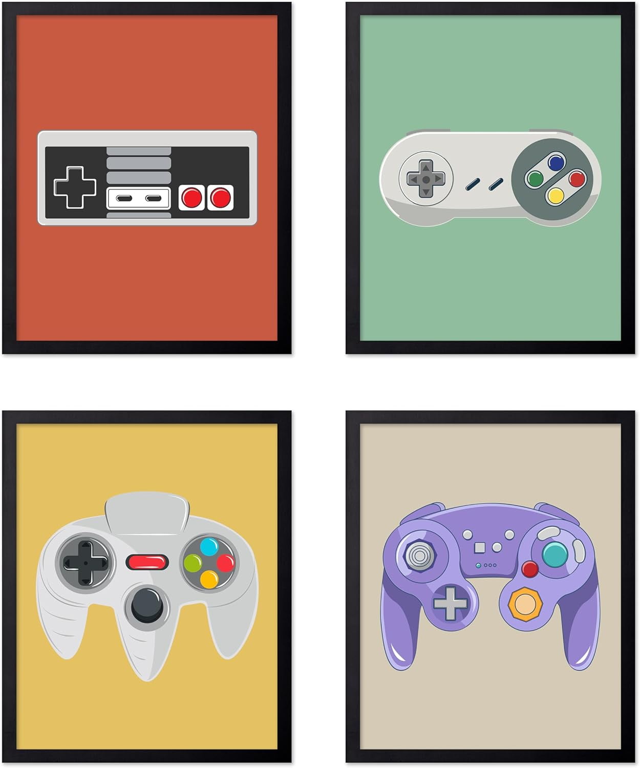 Hieng 3Piece Video Game Print Controller Poster Geeky Art Gaming Zone ...