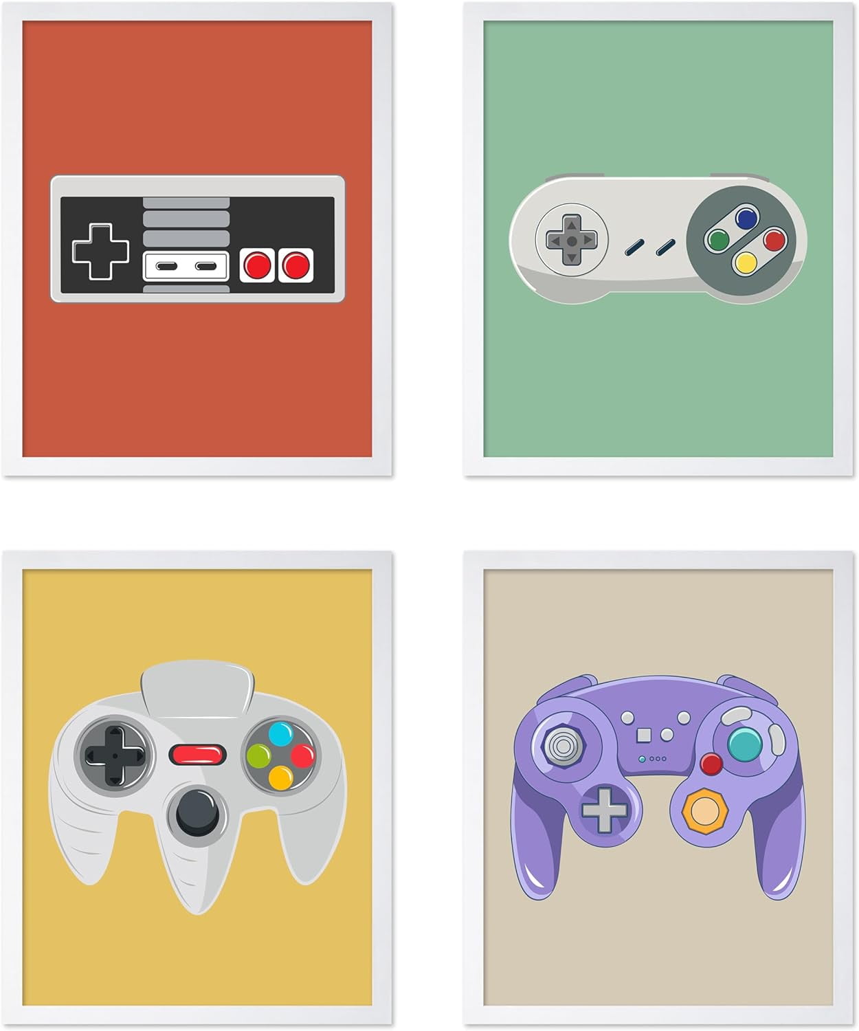 Hieng 3Piece Video Game Print Controller Poster Geeky Art Gaming Zone ...