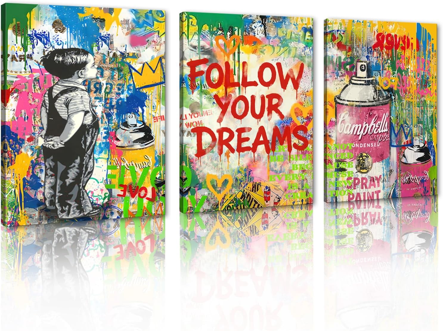 Hieng Banksy Wall Art Street Graffiti Picture Wall Decor Street Girl ...