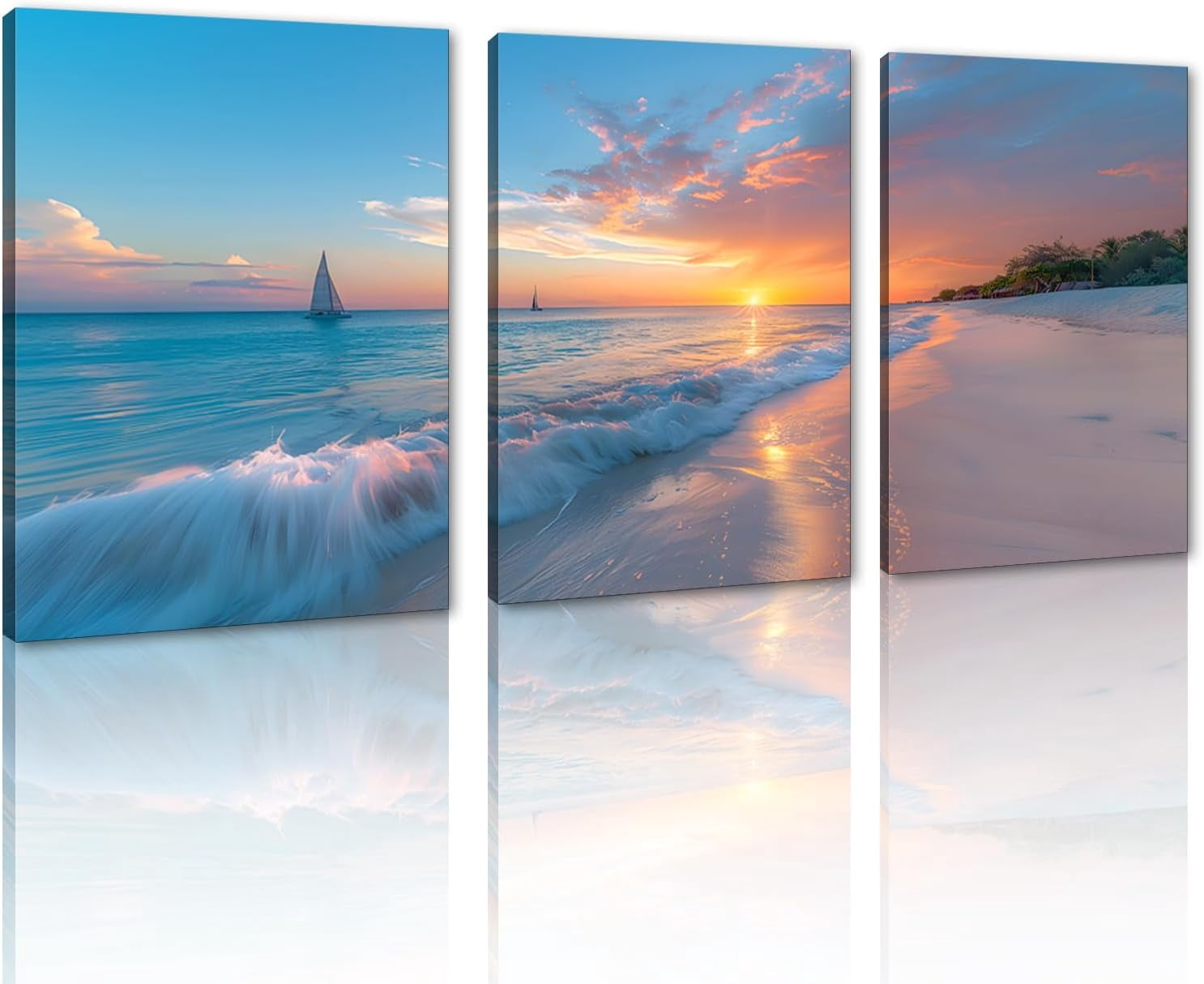 Hieng Beach Canvas Wall Art Ocean Wall Decor Coastal Poster Art Print ...