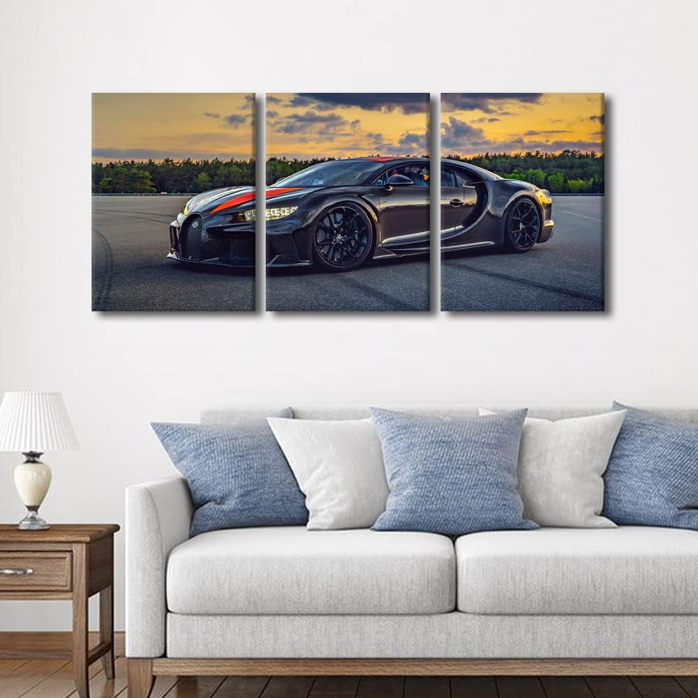 Hieng Black Supercar at Sunset Canvas Prints Hypercar Wall Art ...