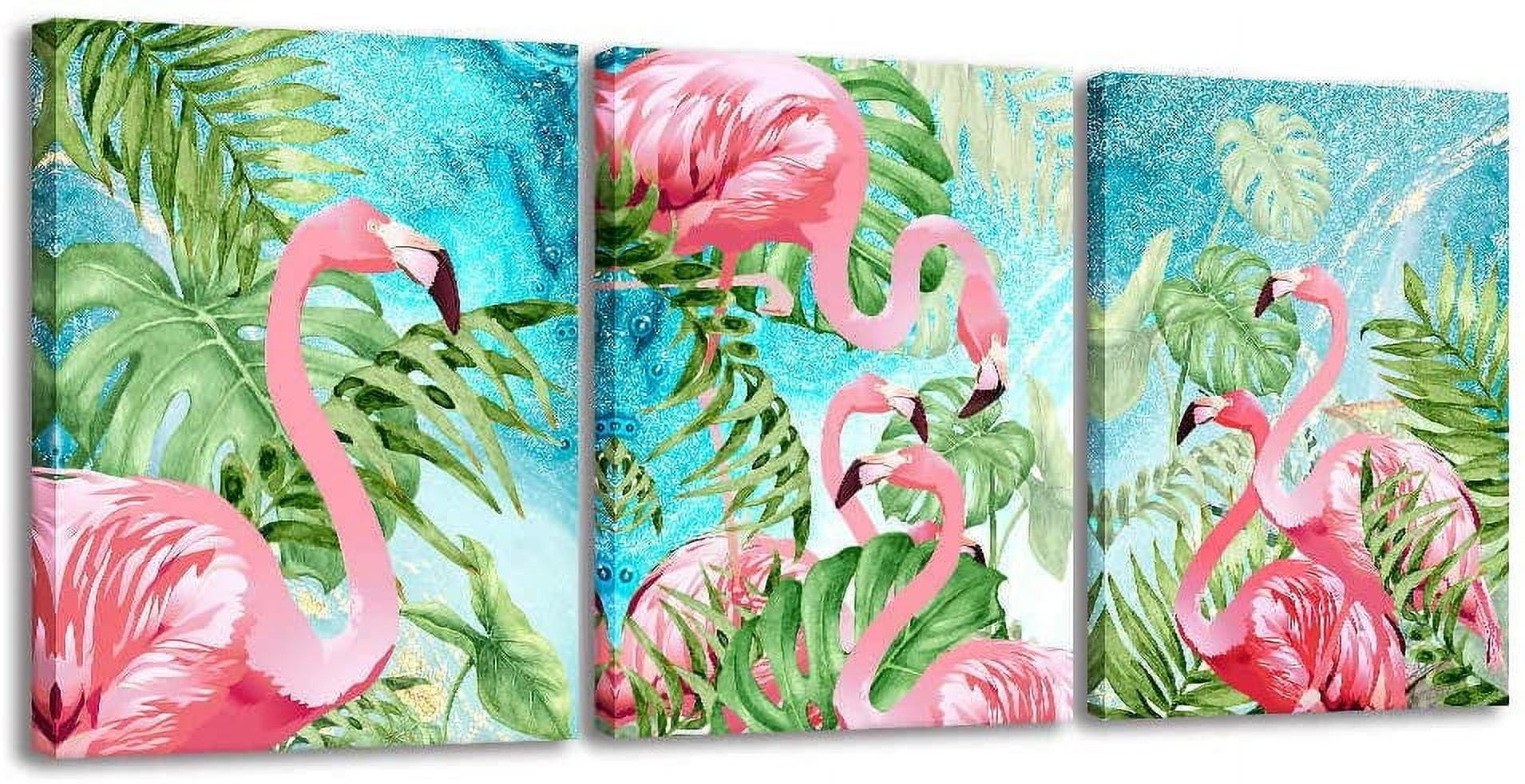 Hieng Canvas Wall Art Flamingo Boho Decor for Bedroom Animal Picture ...