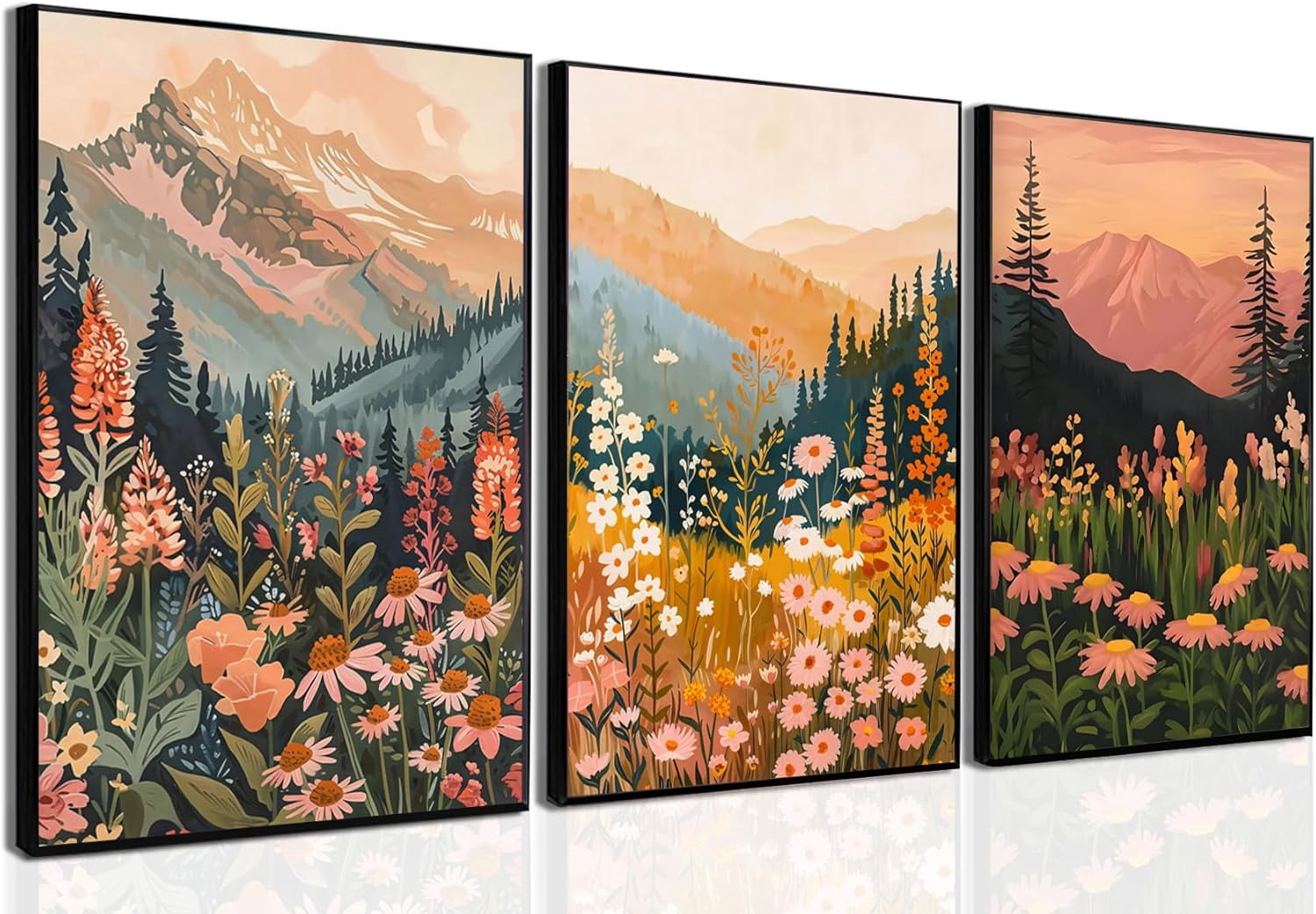 Hieng Christian Floral Scripture Posters Wall Art, Wildflower Bible ...