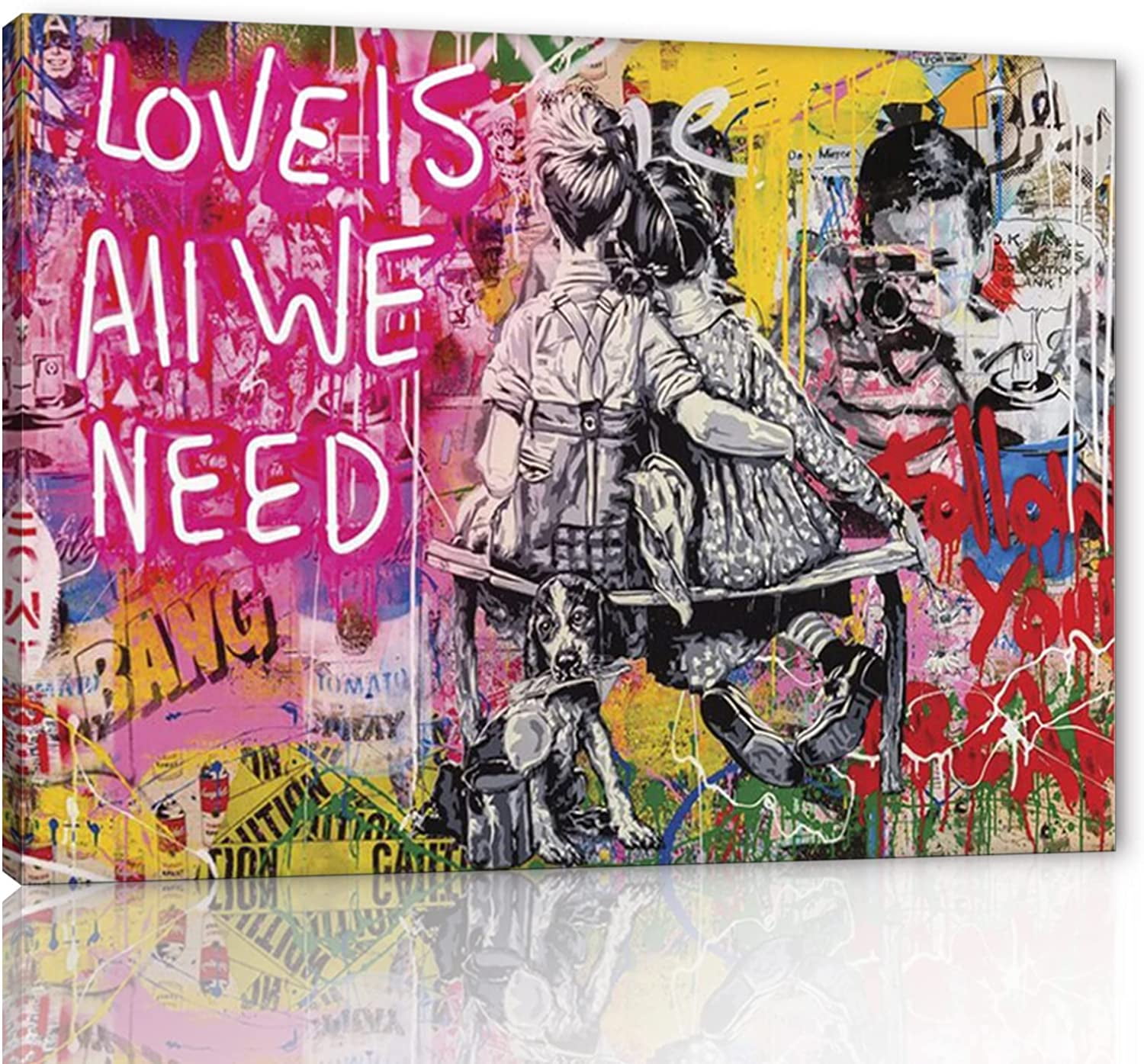 Hieng Classic Street Art Banksy Graffiti Wall Art Behind The Curtain ...