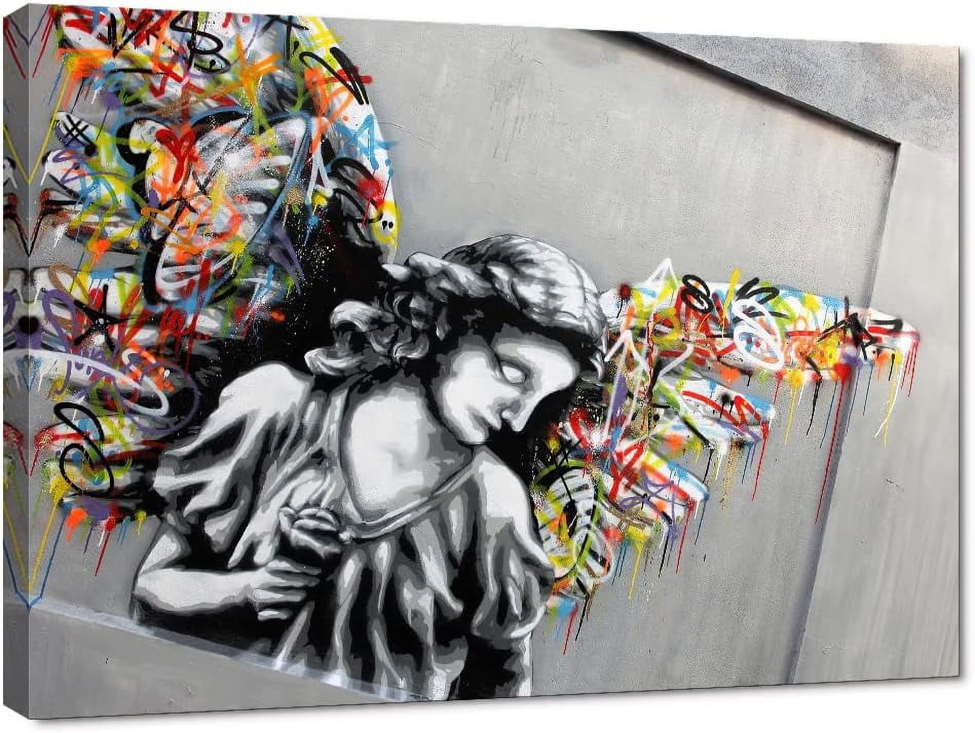 Hieng Classic Street Art Banksy Graffiti Wall Art Behind The Curtain ...