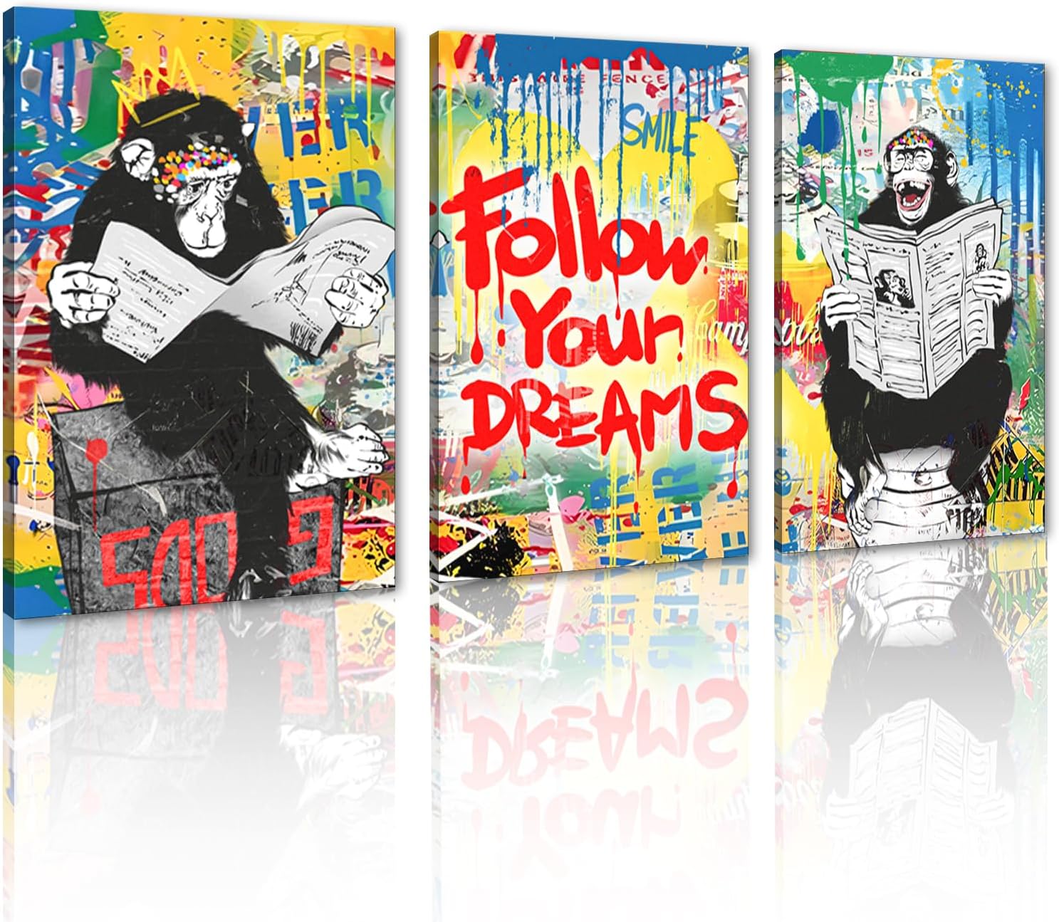 Hieng Colorful Graffiti Canvas Wall Hieng Classic Street Wall Decor ...