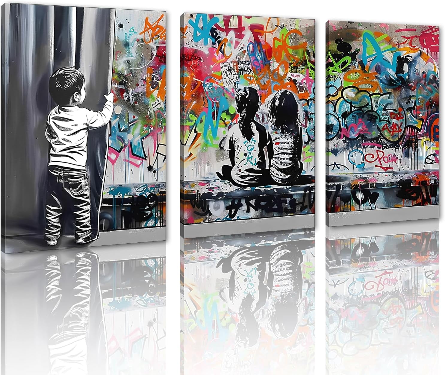 Hieng Colorful Graffiti Canvas Wall Hieng Classic Street Wall Decor ...