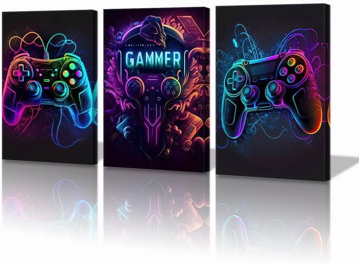 Hieng Cool Gaming Wall HiengGame Room Decor Neon Gaming Posters Wall ...