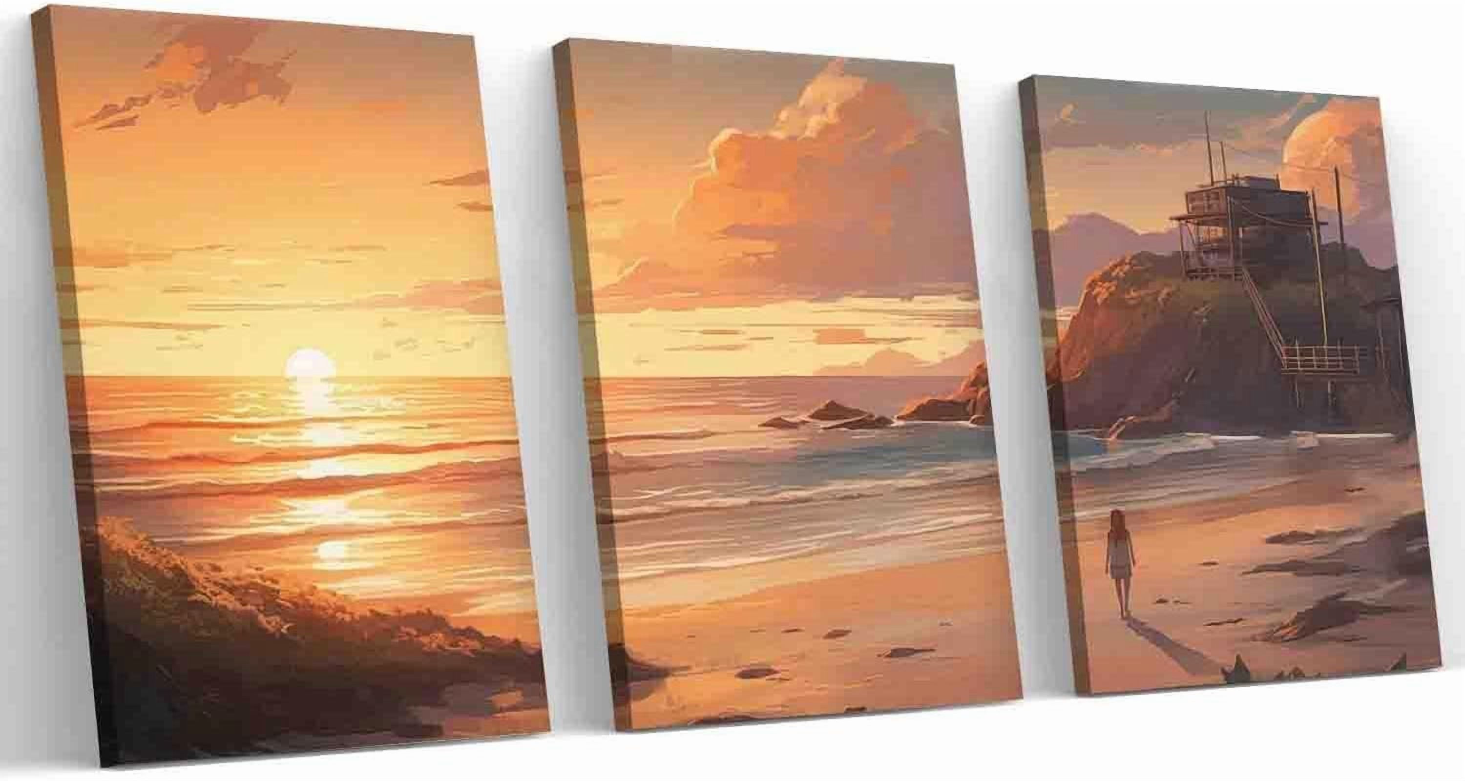 Hieng Cozy Balcony Triptych Canvas Print for Plant Lovers Elegant Home ...
