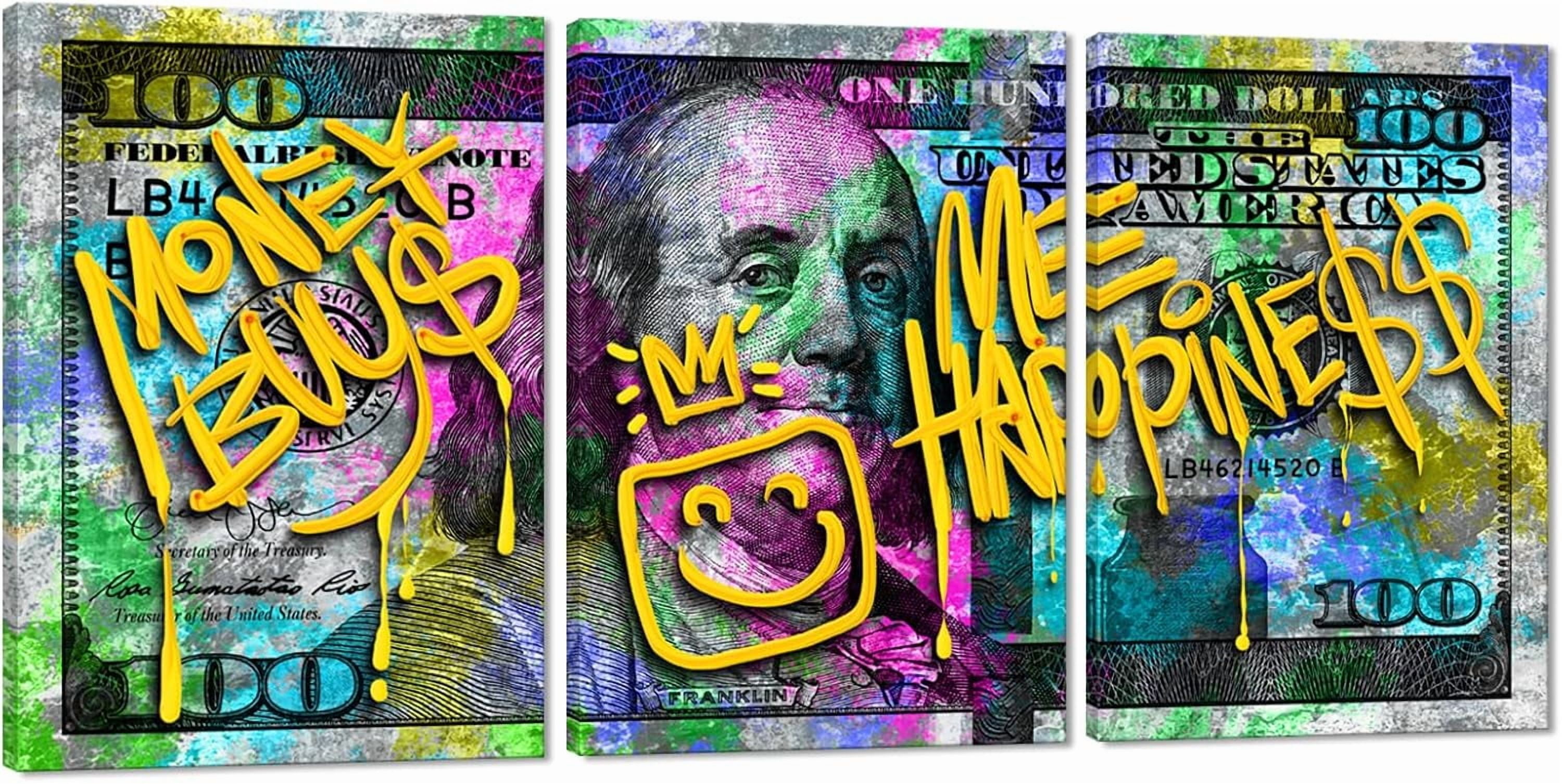 Hieng Dollar Money Canvas Wall Art Decor Vintage 100 Dollar Bill ...