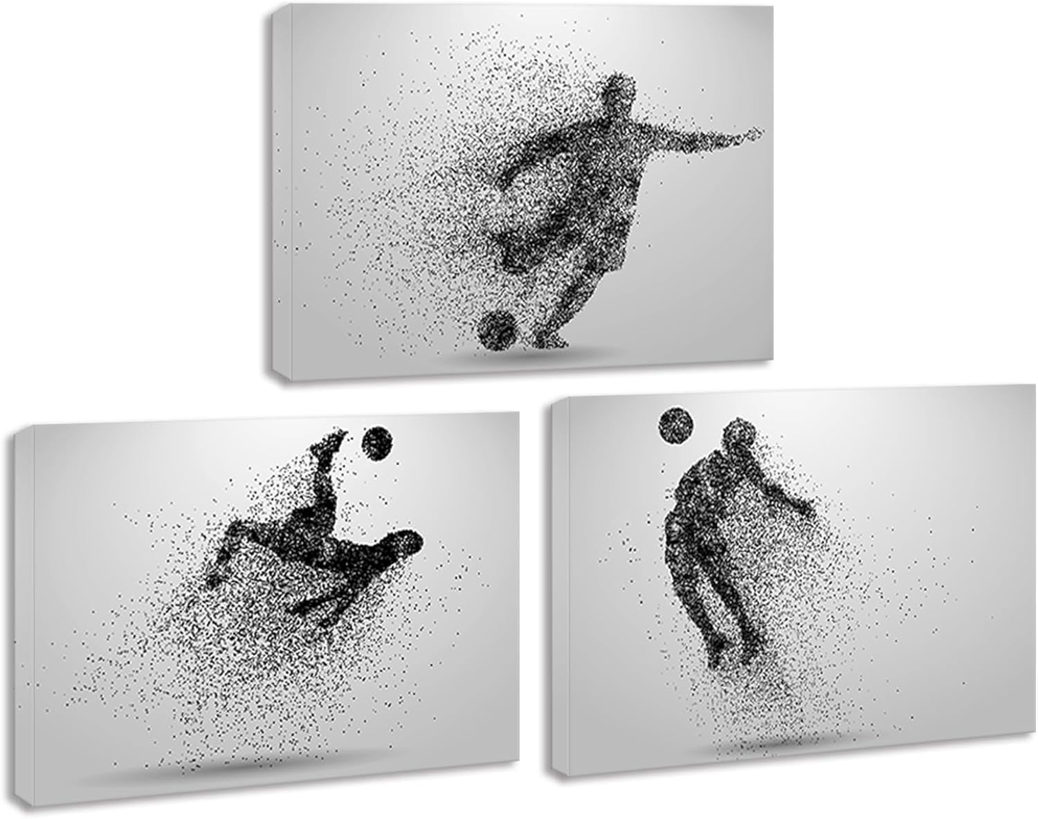 Hieng Football Canvas Wall Hieng Prints Set of 3 Wall Decor, Sports ...