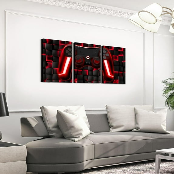 Hieng Gamer Canvas Wall Art for Living Room Game Controller Picture ...