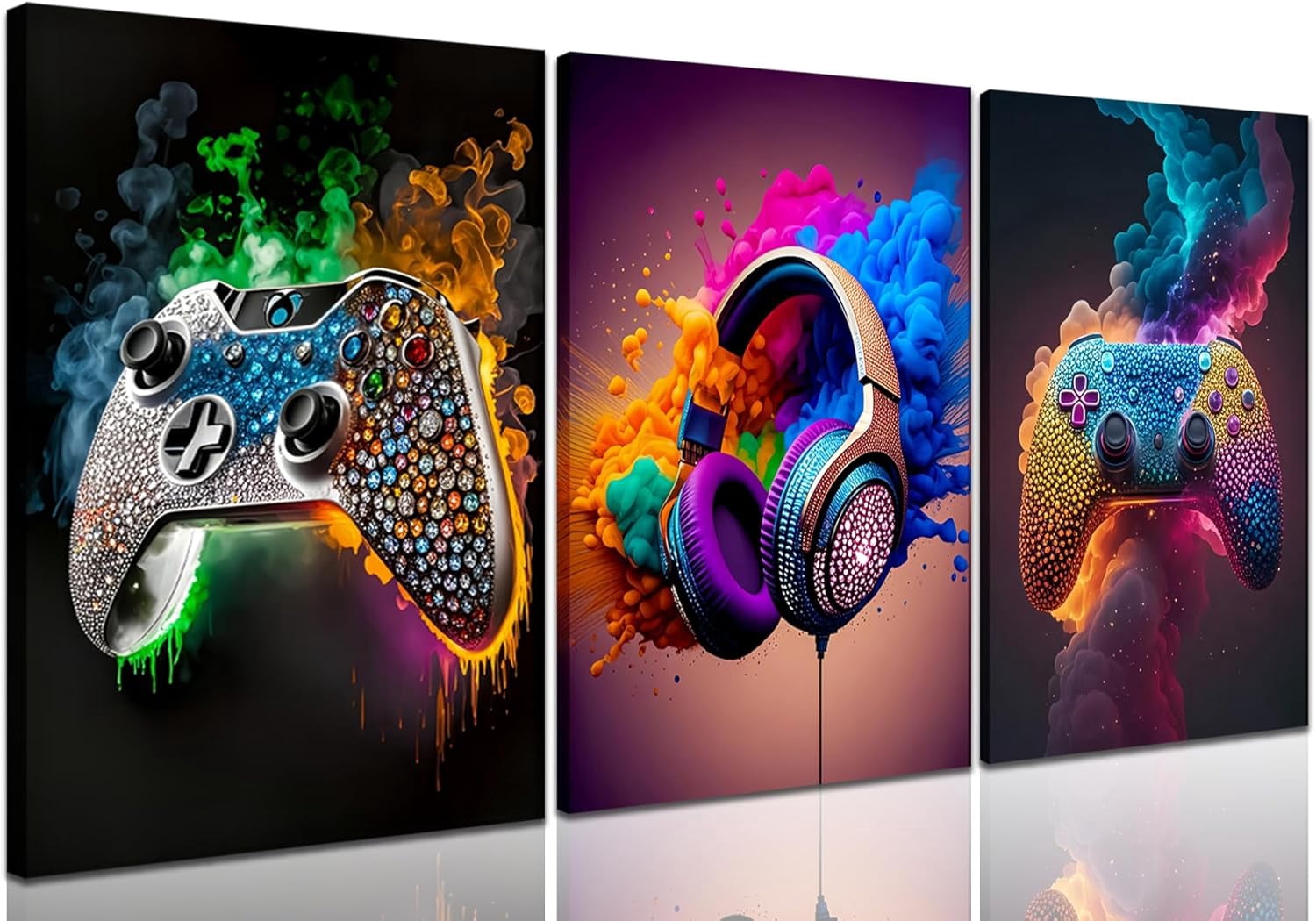 Hieng Gaming Room Canvas Wall Art , Game Posters Wall Decor, Gamer ...