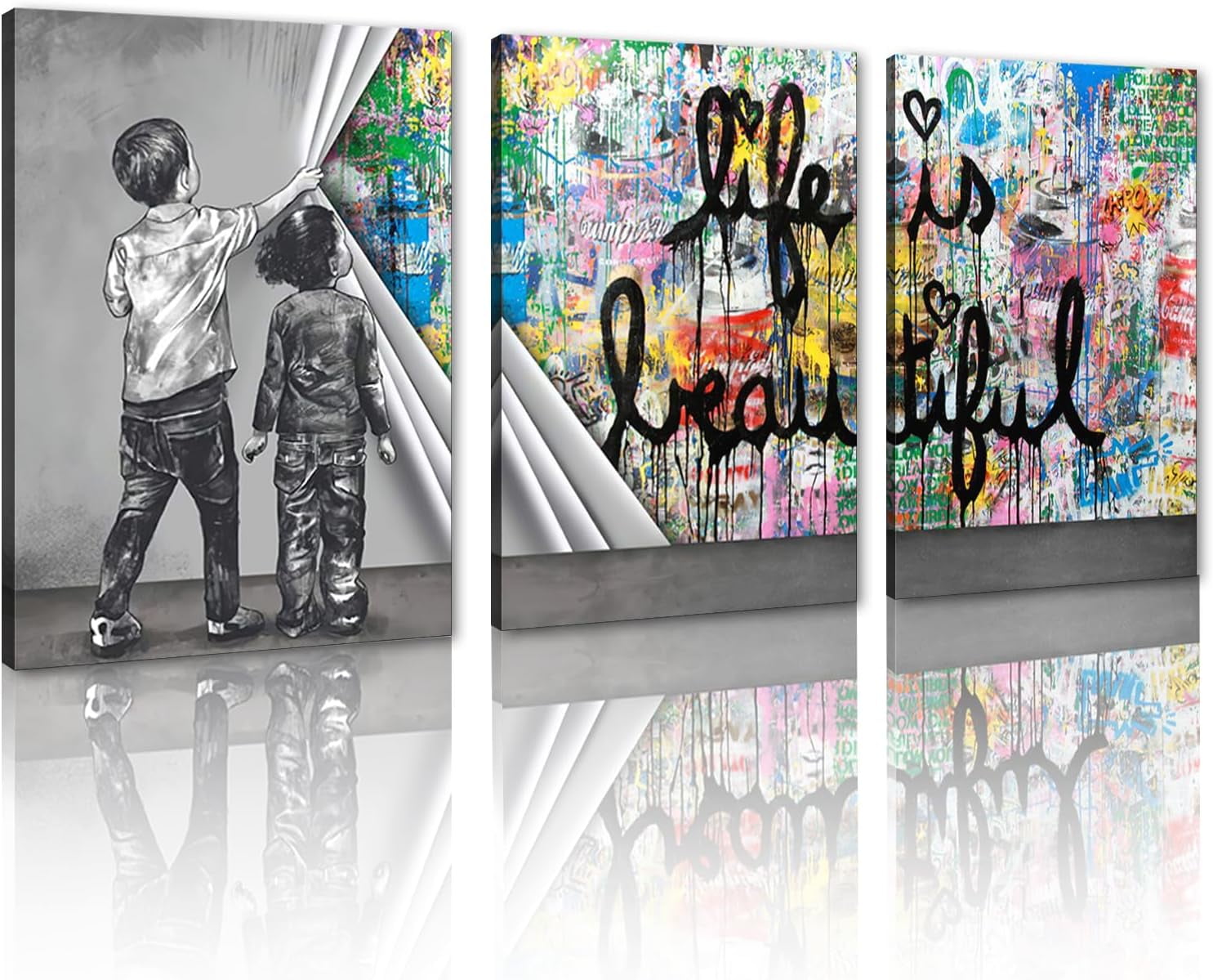 Hieng Graffiti Wall Art Colorful Tree Wall Art Abstract Pop Graffiti ...