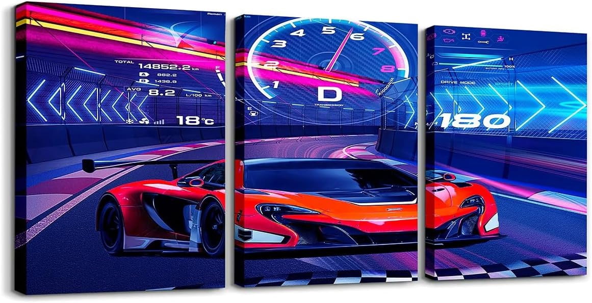 Hieng Green Race Sports Car Canvas Wall Hieng for Living Room Racing ...