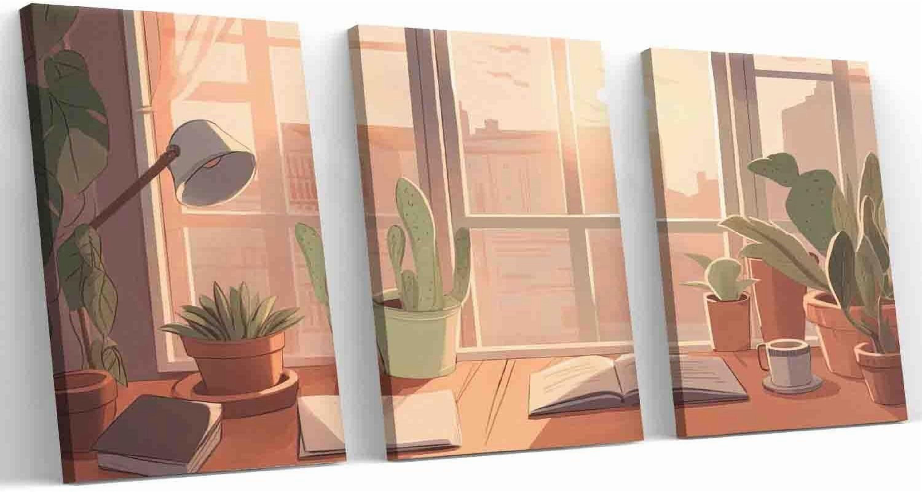 Hieng Green Rainforest Aesthetic Three-Panel Canvas Wall Art for Home ...