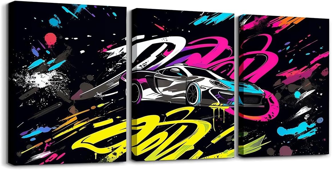Hieng Kids Graffiti Dirt Bike Wall Paintings Motorcycle Canvas Wall ...