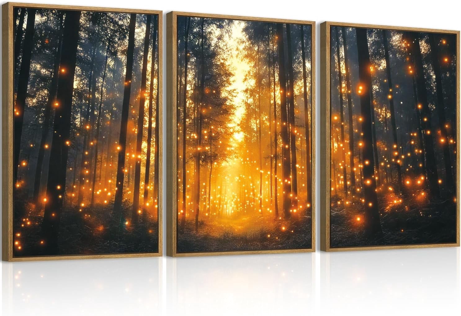 Hieng Large landscape Framed Canvas Wall Art 16x24 Inch Set of 3 ...