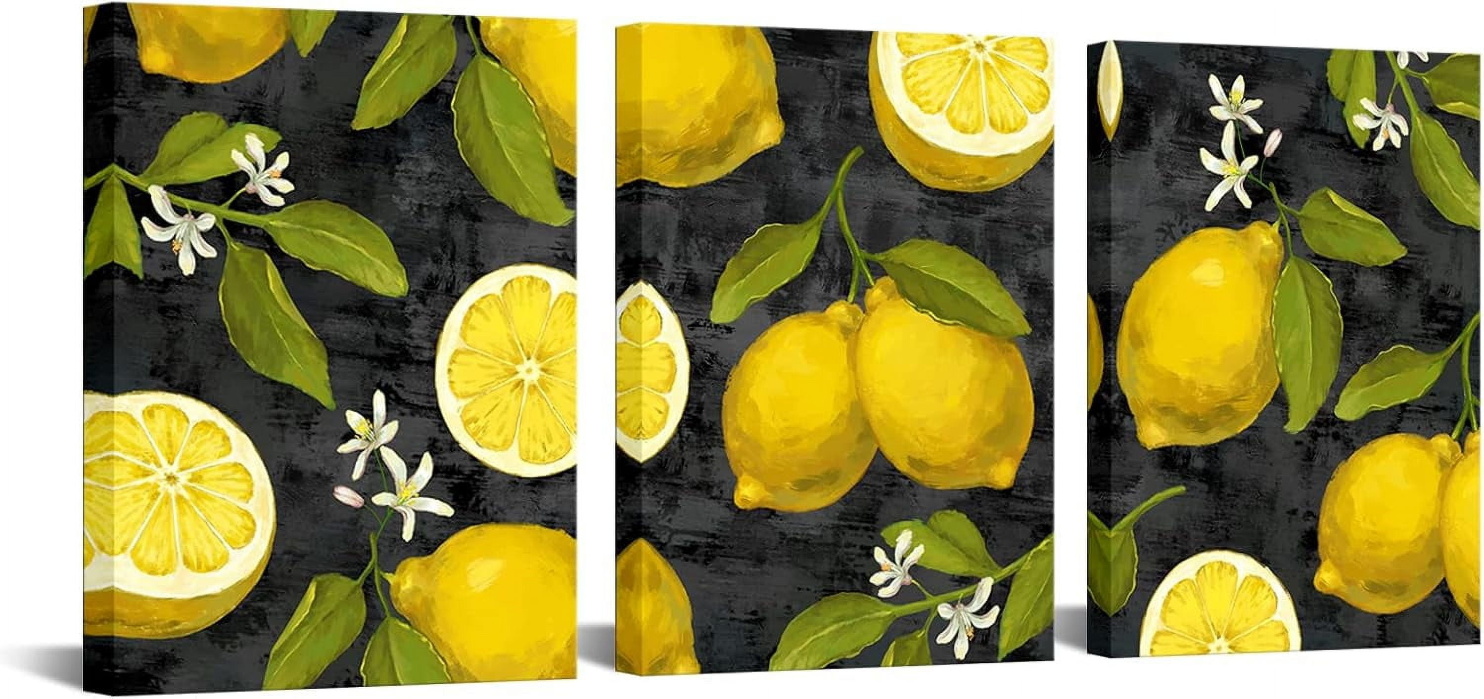 Hieng Lemon Canvas Wall Art Yellow Lemon Painting Fruit Picture Poster ...