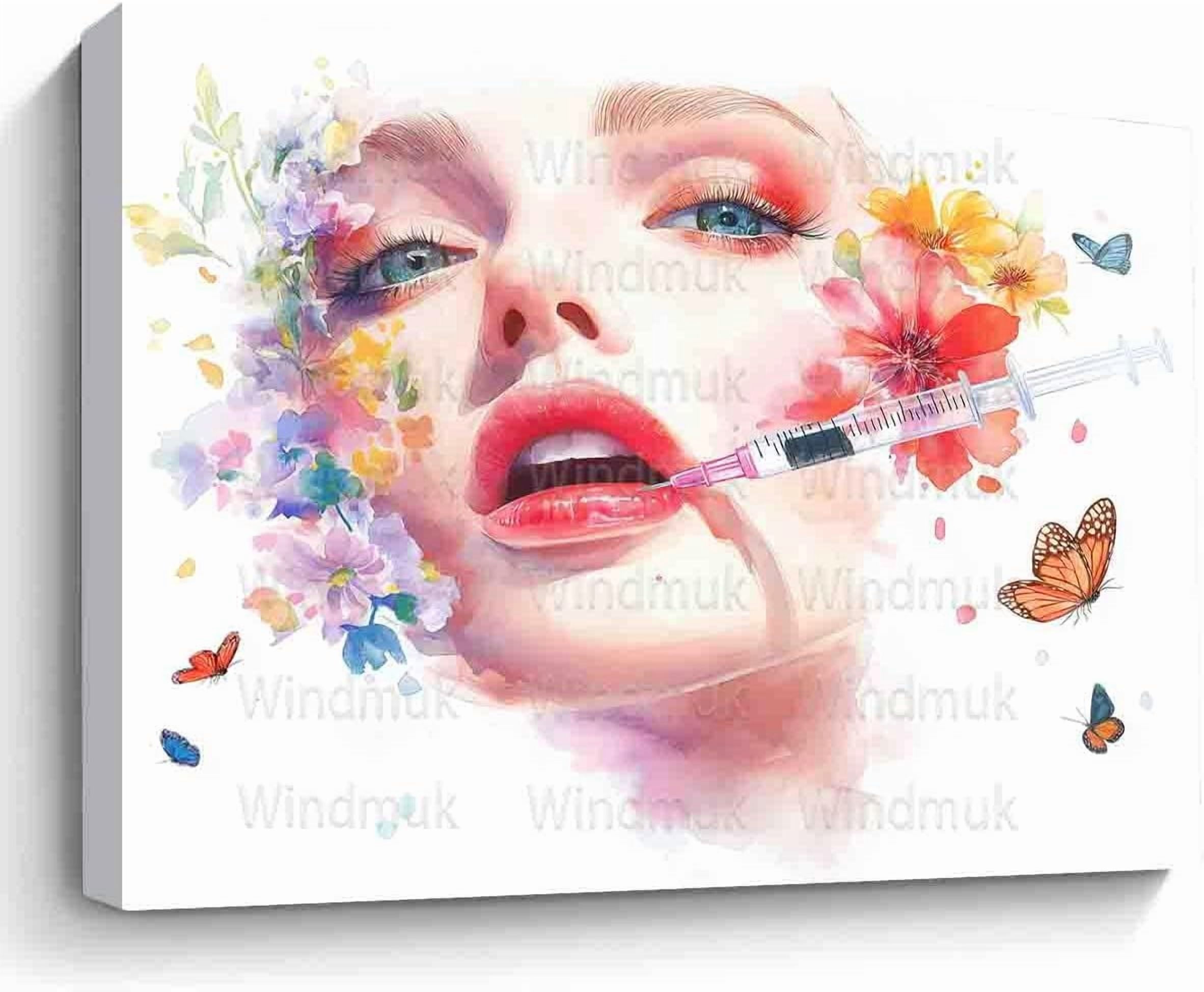 Hieng Lip Filler Art Print for Aesthetic Centers,Stylish Wall Decor for ...