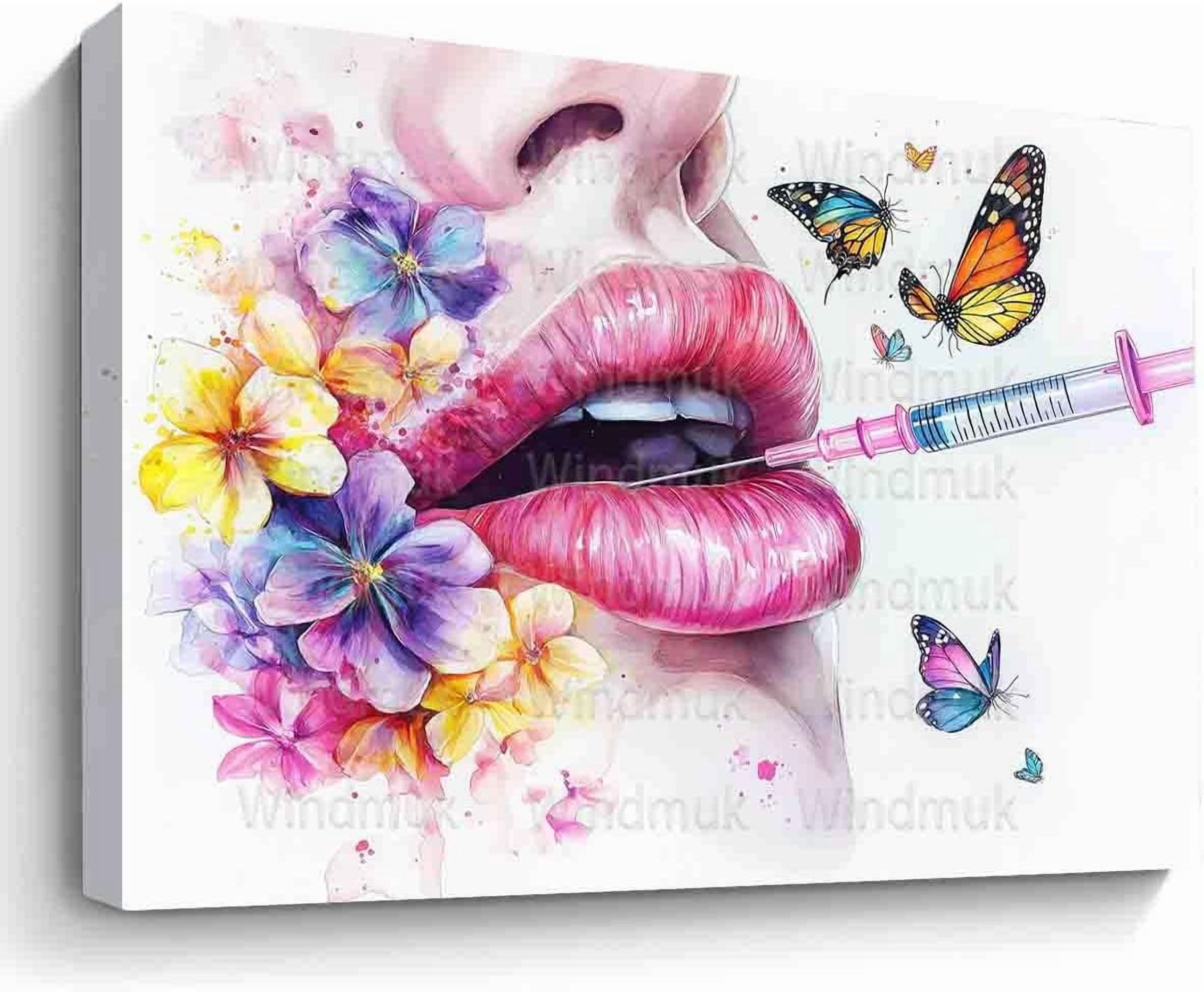 Hieng Lip Filler Art Print for Aesthetic Centers,Stylish Wall Decor for ...