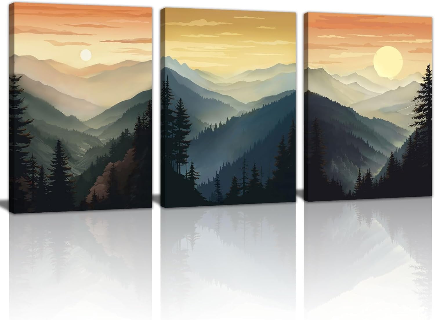 Hieng Lotus Flower Canvas Wall Art, Vintage Blue Floral Wall Painting ...