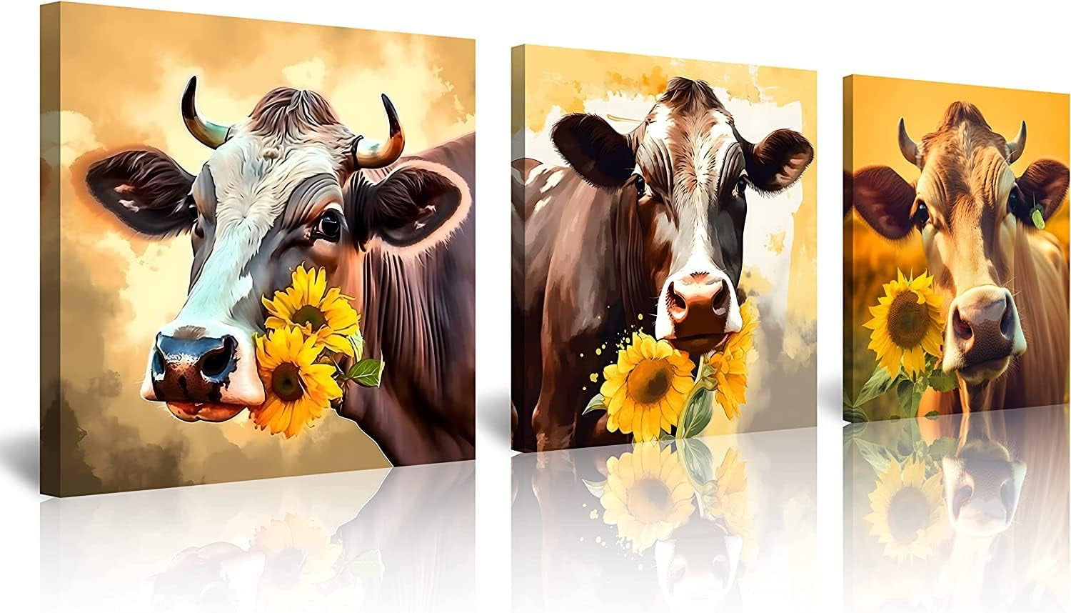 Hieng Modern 3Piece Cute Panda Canvas Wall Art Fake Wood Panel Art Baby ...