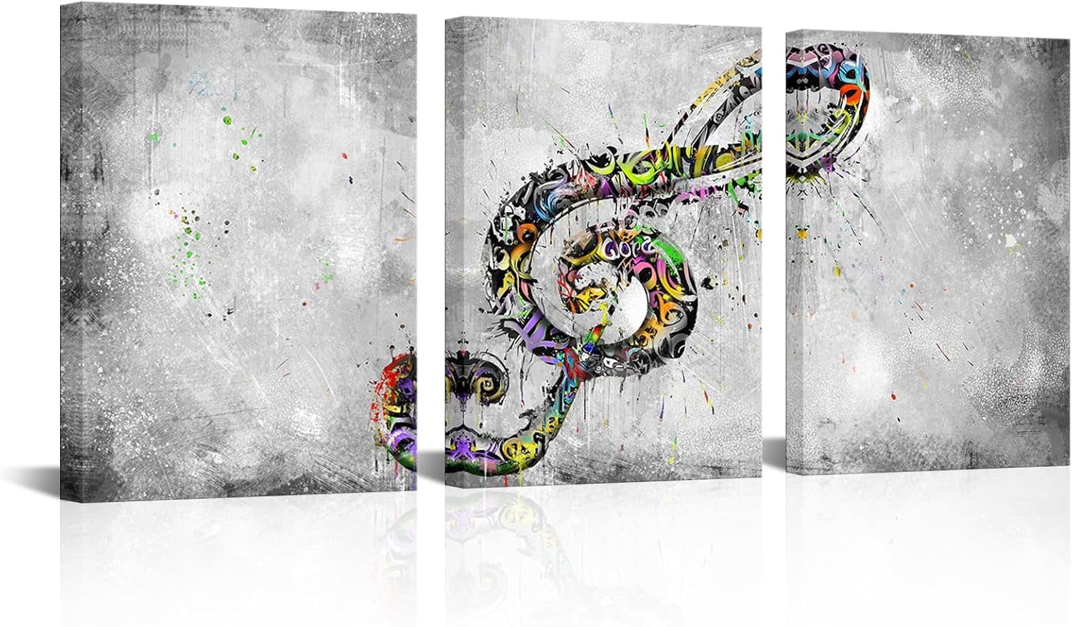 Hieng Music Artistic Wall Art Modern Graffiti Musical Note Canvas ...