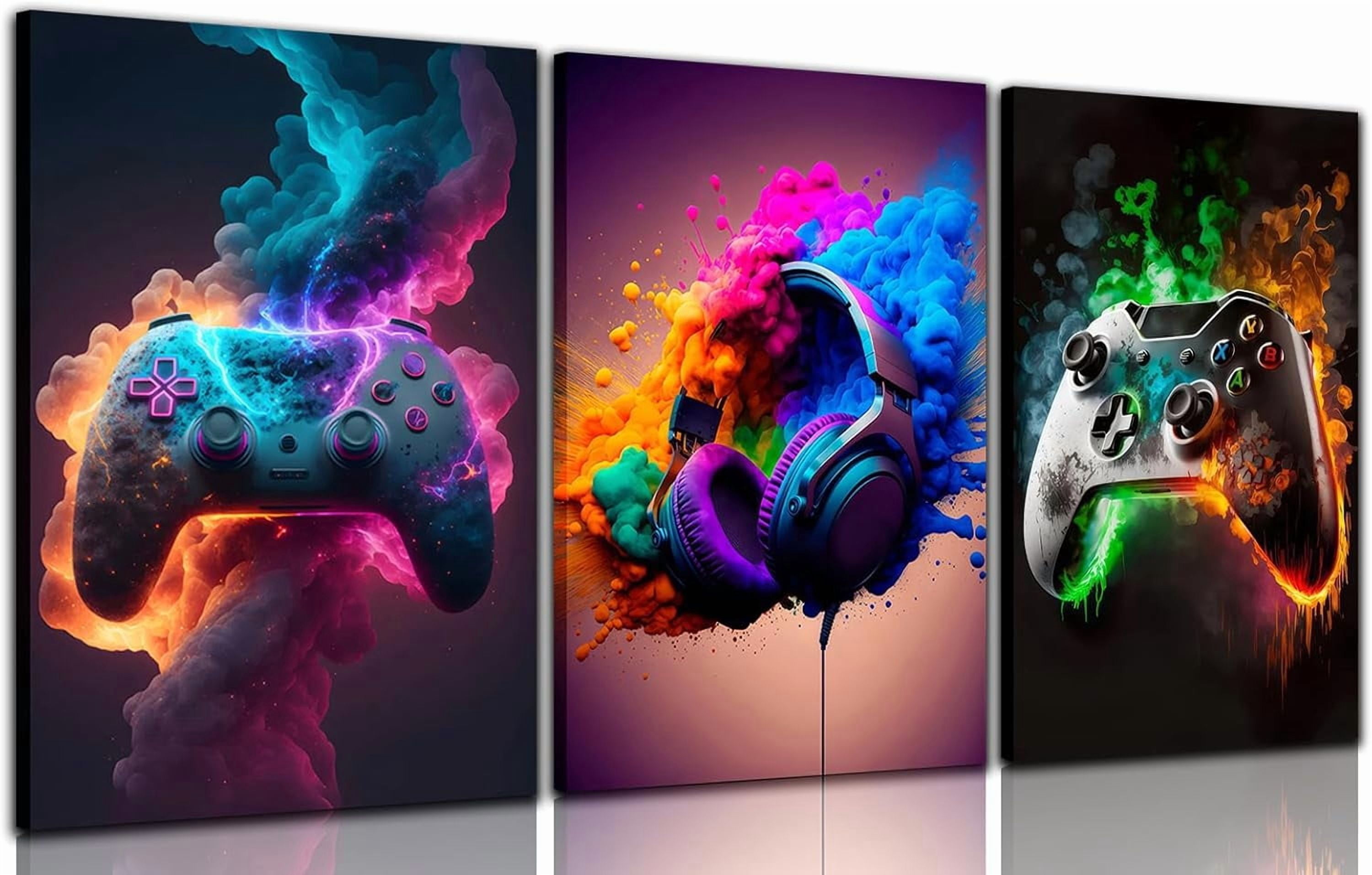 Hieng Neon Gaming Wall Hieng Posters Gamer Accessories Theme Canvas ...