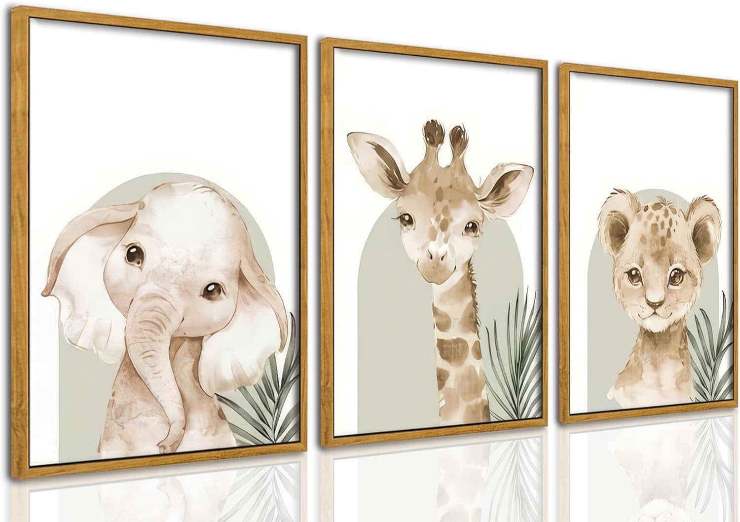 Hieng Nursery Canvas Wall Art Set Of 3 Baby Boy Girls Kids Room Picture ...