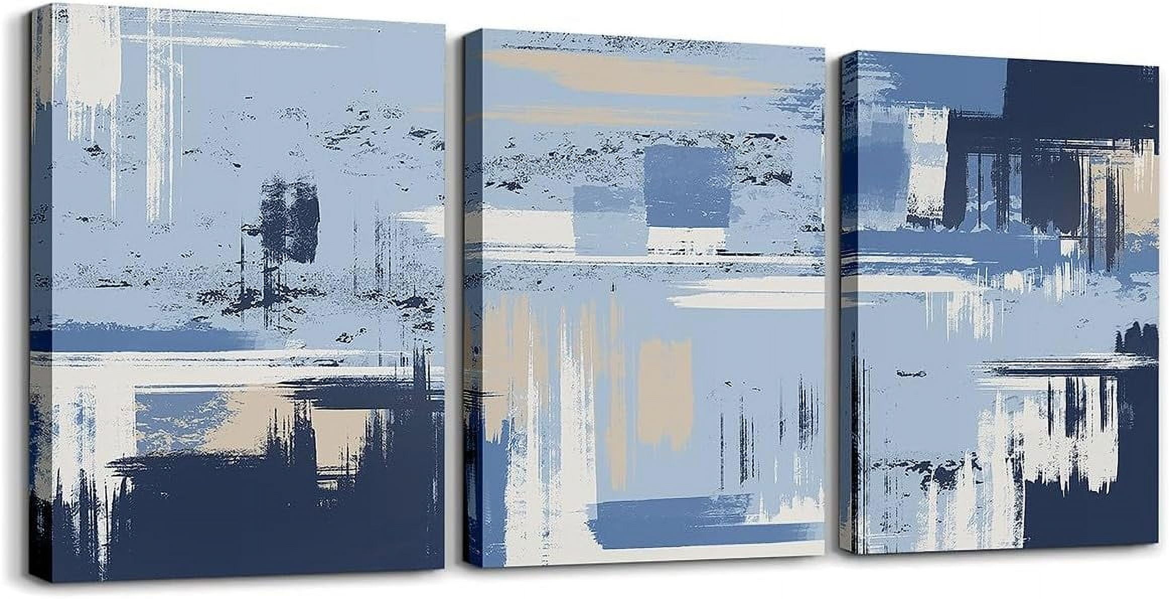 Hieng Pink Abstract 3Pieces Wall Art Indoor Geometric Canvas Painting ...