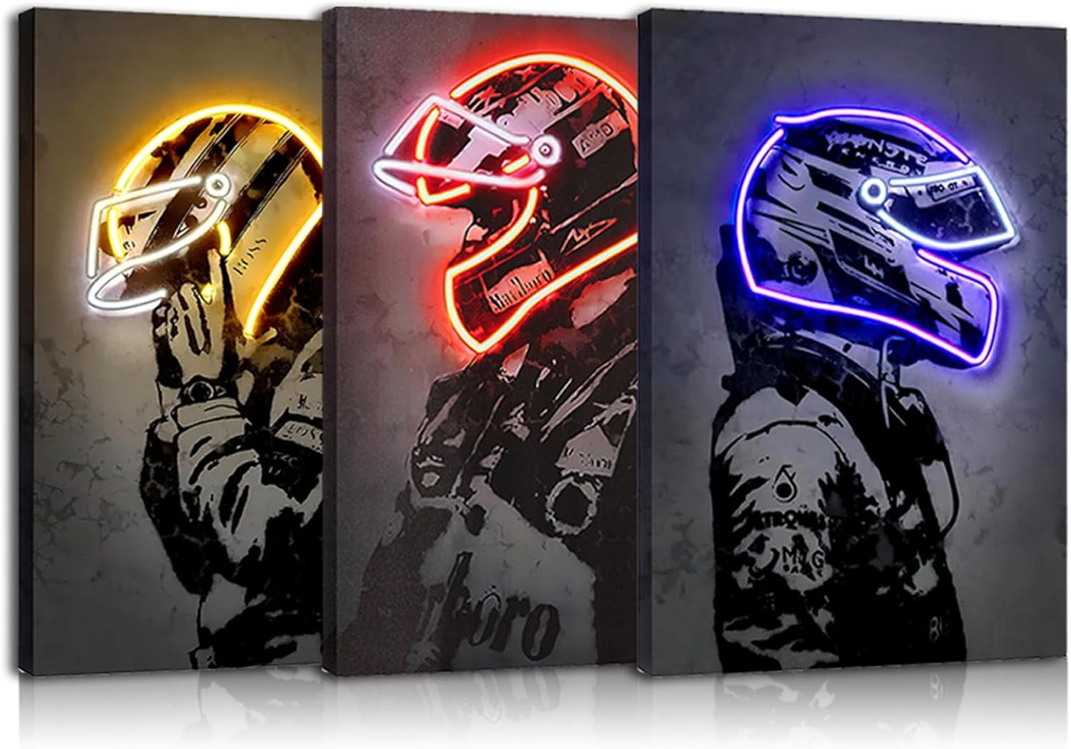 Hieng Racing Superstar Wall Decor Canvas Prints- Set Sports Painting ...