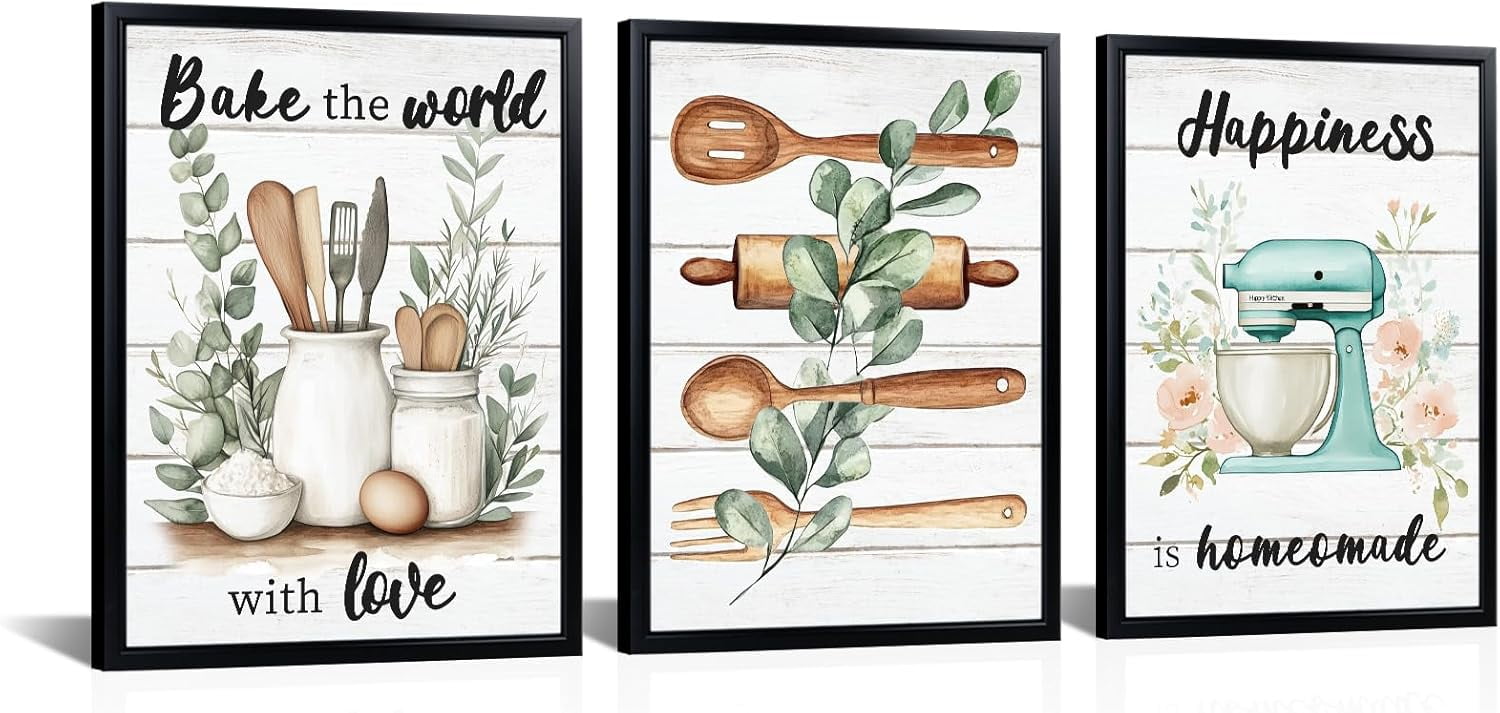 Hieng Sage Green Farmhouse Kitchen Wall Art Rustic Boho Minimalist ...