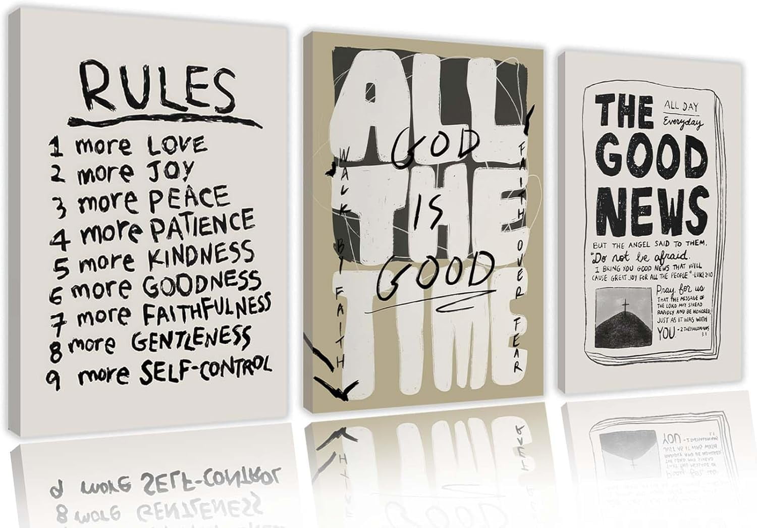 Hieng Scripture Motivational Wall Art 3 Pcs Bible Verse Christian ...